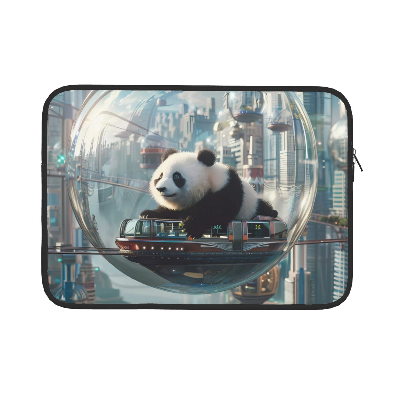 Bingfone Panda In Futuristic City Laptop Sleeve Case 13 inch , 360 ...