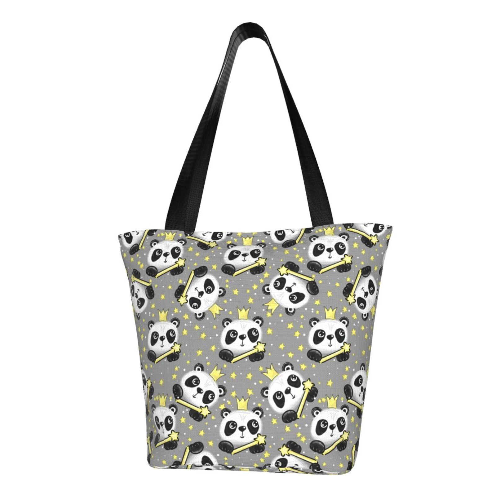 Bingfone Panda With Crown And Stars Women Shoulder Tote Bags Casual Bag ...
