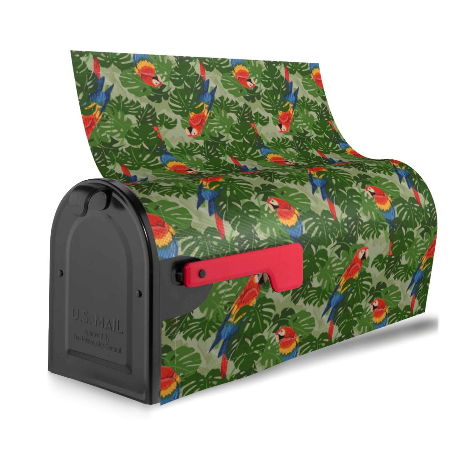 Bingfone Parrots And Tropical Leaves Magnetic Mailbox Cover Standard ...
