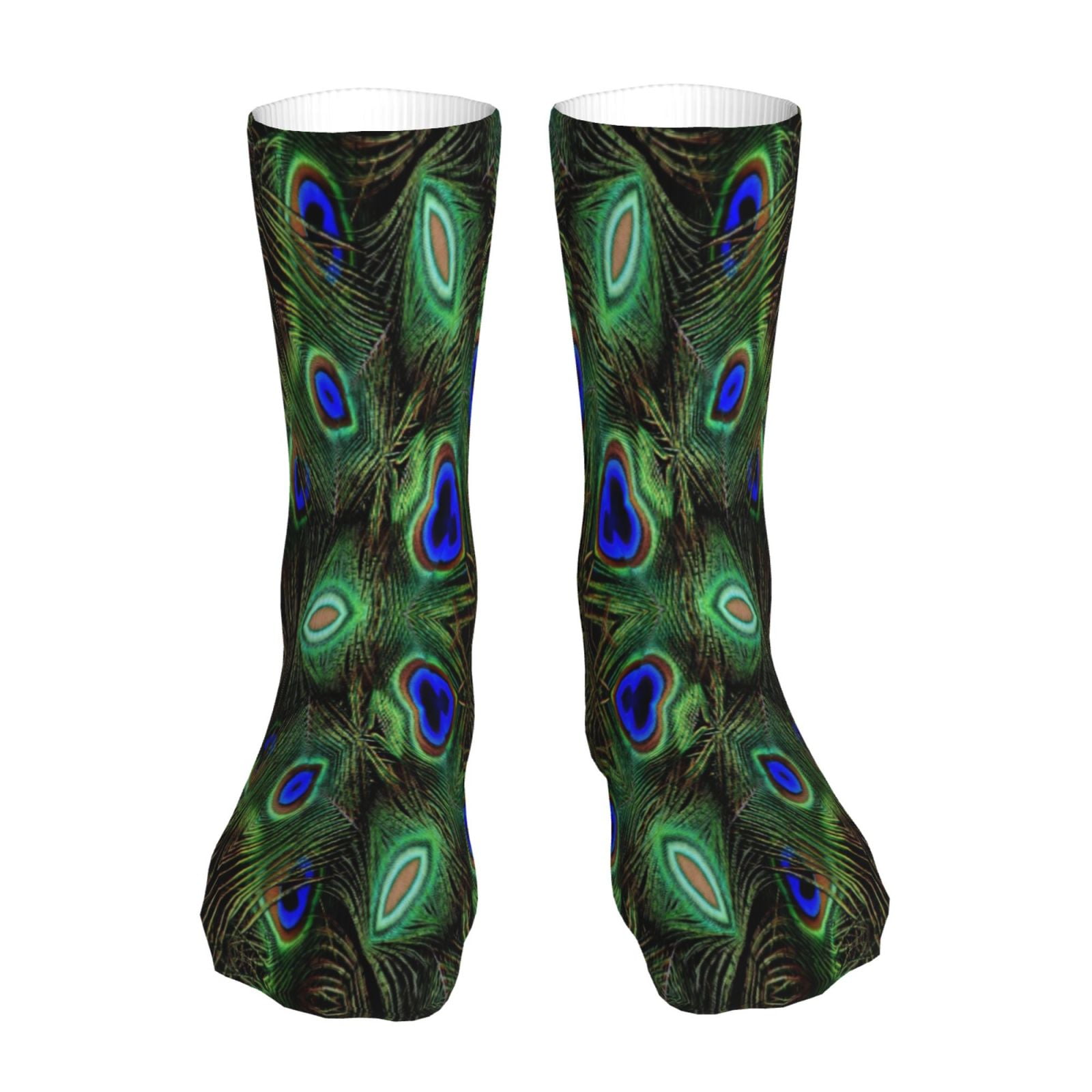 Bingfone Peacock Feathers Prirnt Women's Men's Fun Pattern and Solid ...