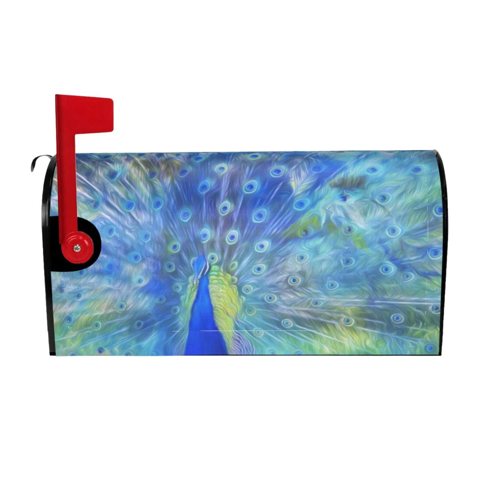 Bingfone Peacock Magnetic Mailbox Cover Standard Size For Garden Yard ...
