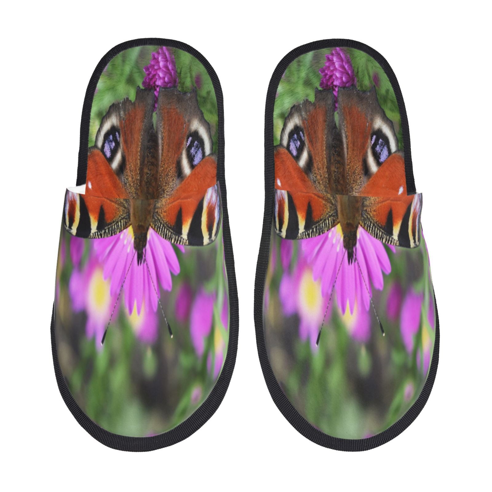 Bingfone Peacock butterfly House Slippers for Women Men with Soft ...