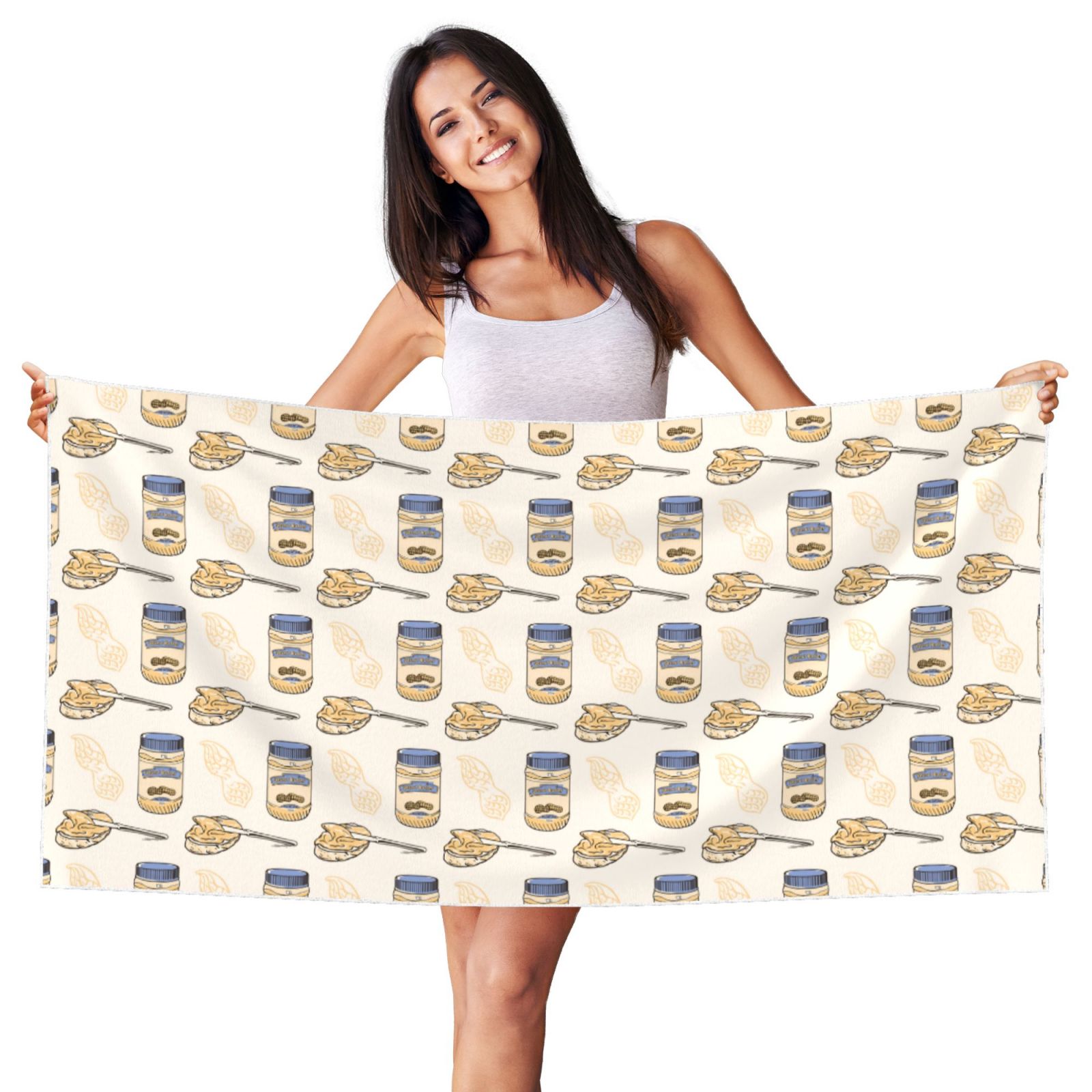Bingfone Peanuts Oversized 27.7x55 Inches Beach Towel, Super Absorbent ...