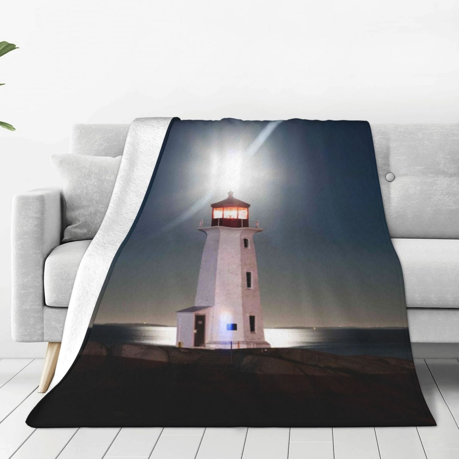 Bingfone Peggy'S Cove Lighthouse Print Flannel Fleece Blanket Throw ...