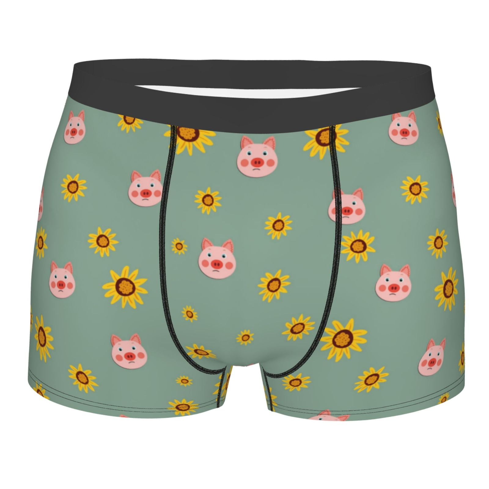 Bingfone Pig Face With Sunflower Men's Underwear - Casual Stretch Boxer ...