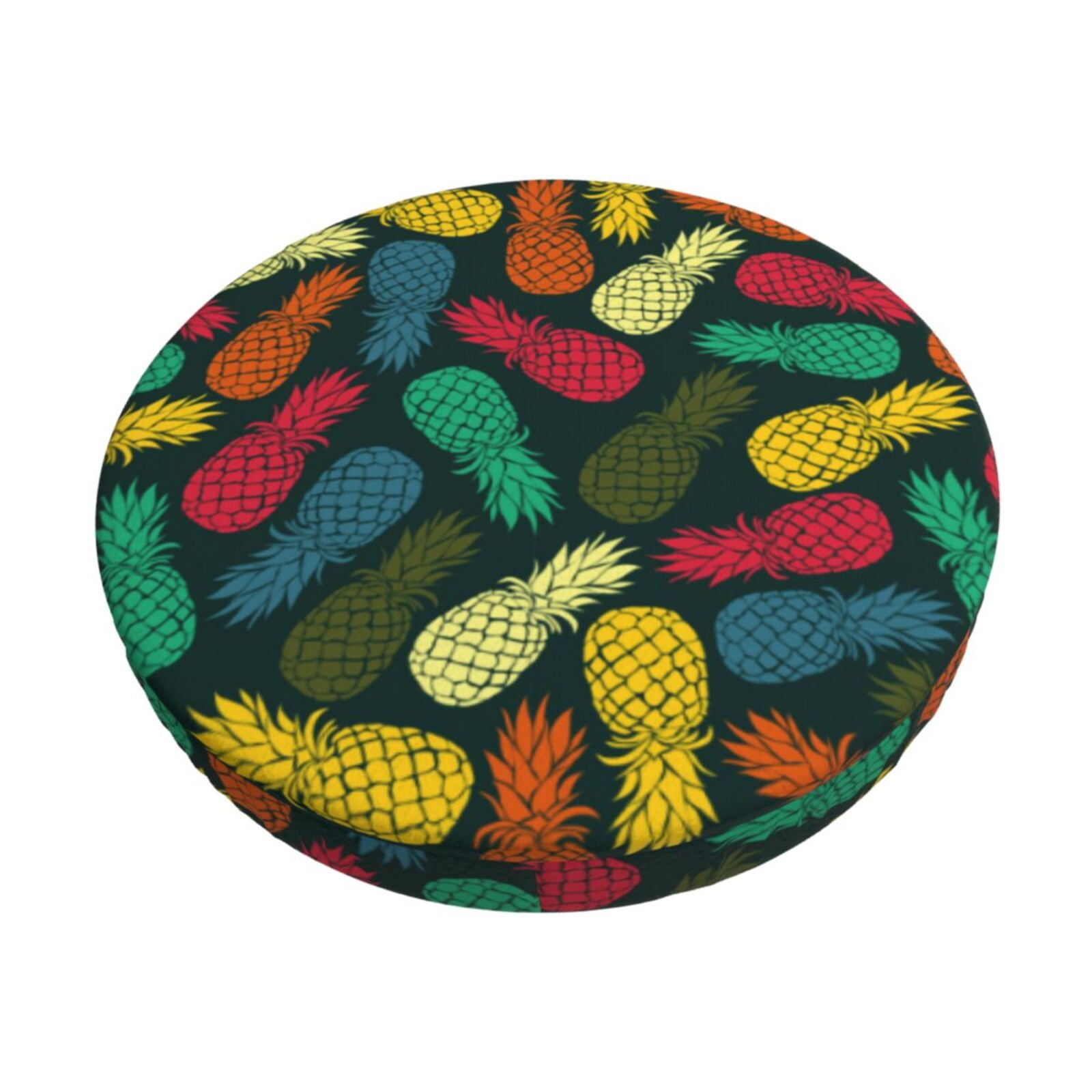 Bingfone Pineapple Fruit Colorful Padded Round Bar Stool Cover Cushion ...