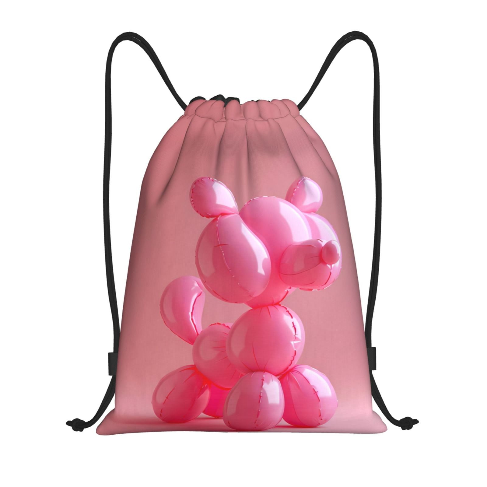 Bingfone Pink Balloon Puppy Art Drawstrings Backpacks Bags for Men ...