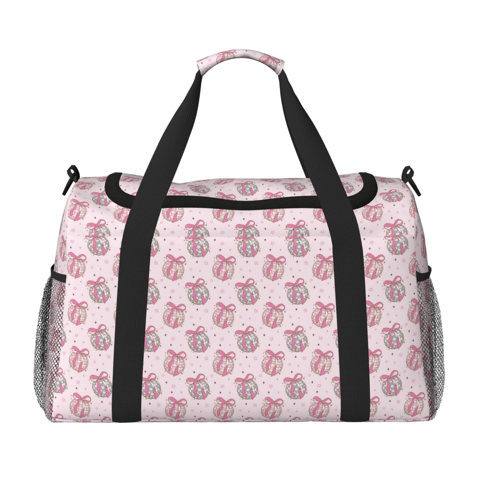 Bingfone Pink Disco Ball Print Travel Duffel Tote Bag,Waterproof ...