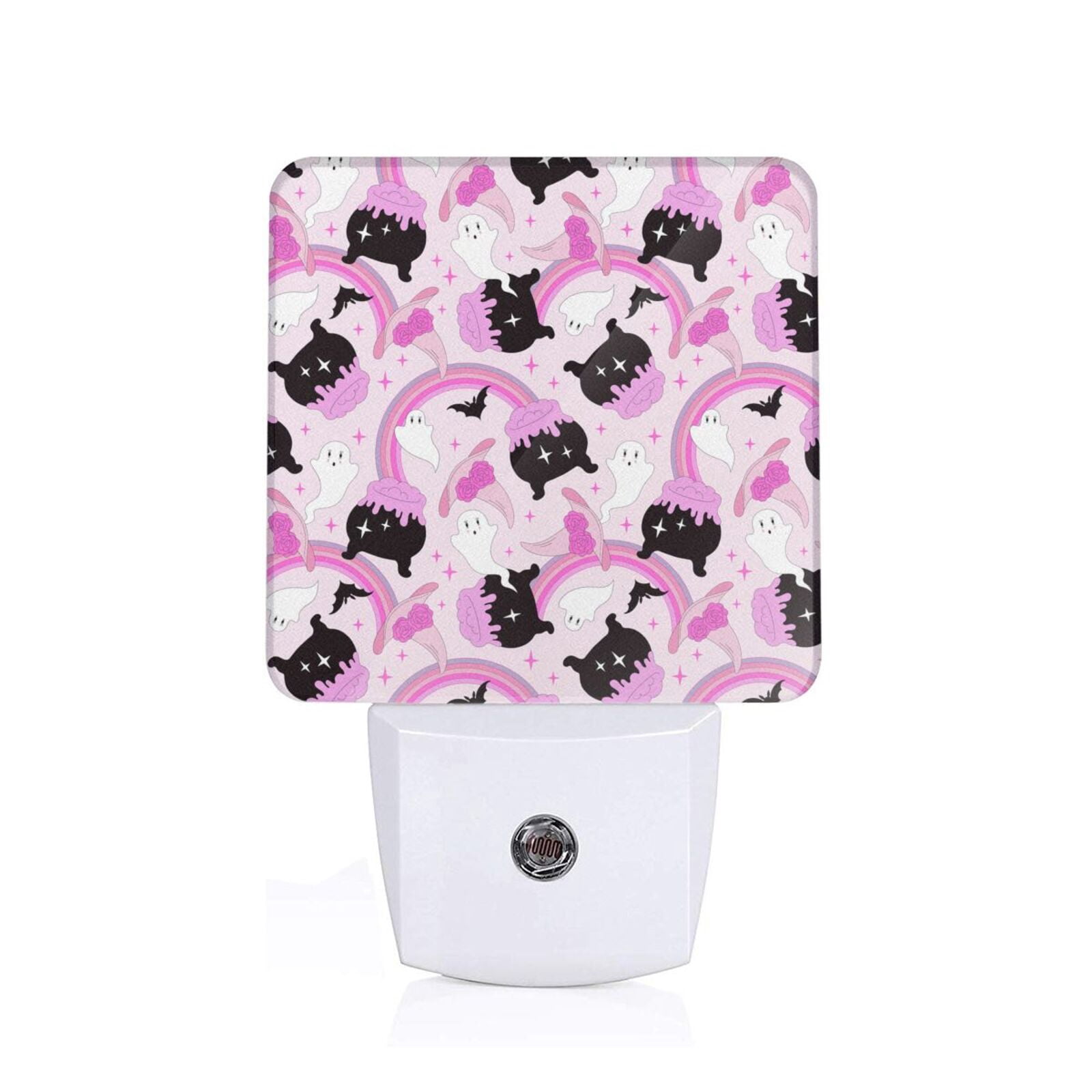 Bingfone Pink Girl Halloween Print Night Lights Plug into Wall,Dusk to ...