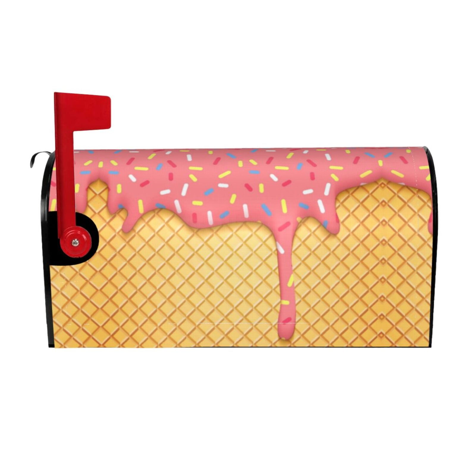 Bingfone Pink Ice Cream Magnetic Mailbox Cover Standard Size For Garden ...