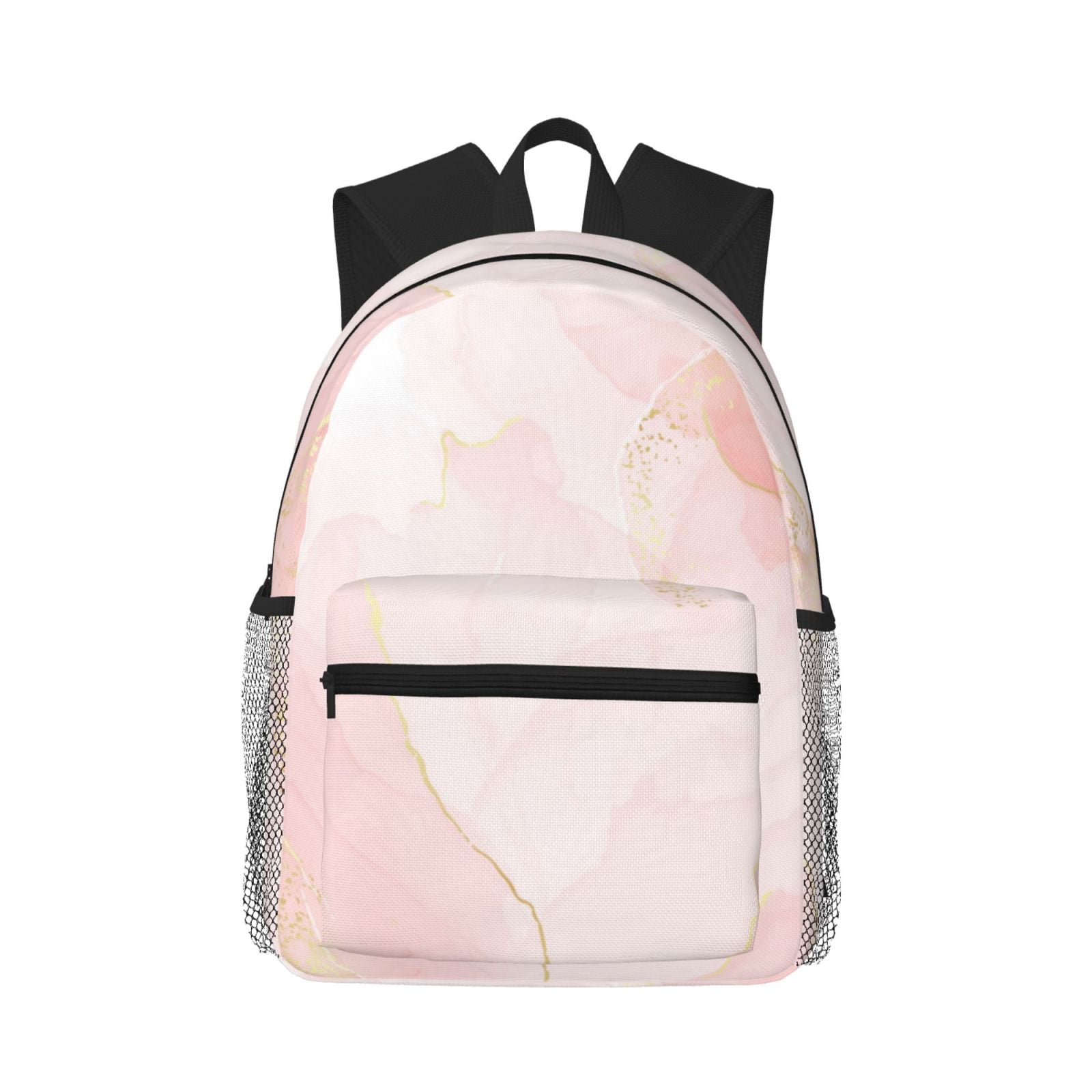 Bingfone Pink Marble Kids Backpack Girls And Boys Classic School ...