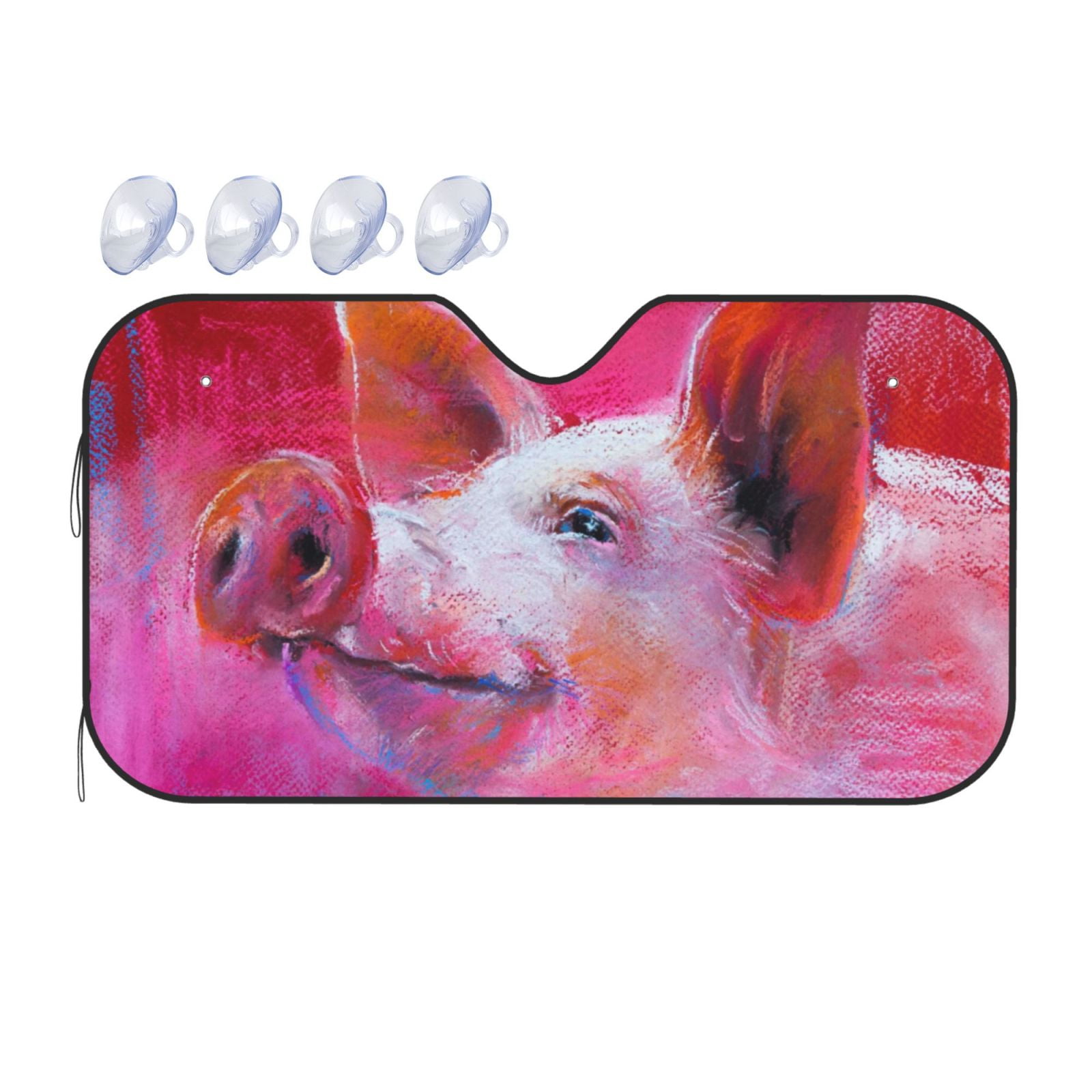 Bingfone Pink Pig Car Windshield Sunshade,Sun Foldable Sun Shield Sun ...