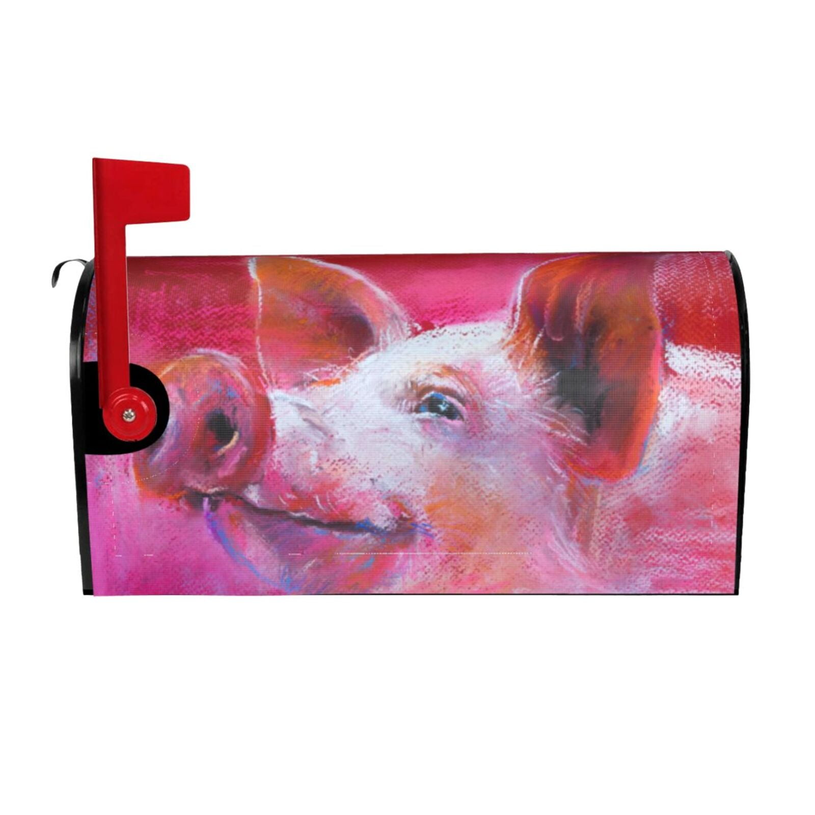 Bingfone Pink Pig Magnetic Mailbox Cover Standard Size For Garden Yard ...