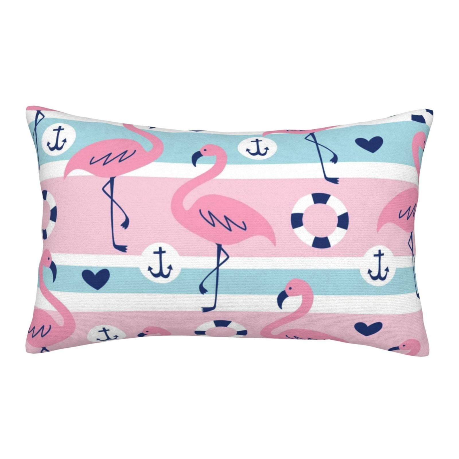 Bingfone Pink Striped Flamingo Standard Size Pillowcase, Long Staple ...