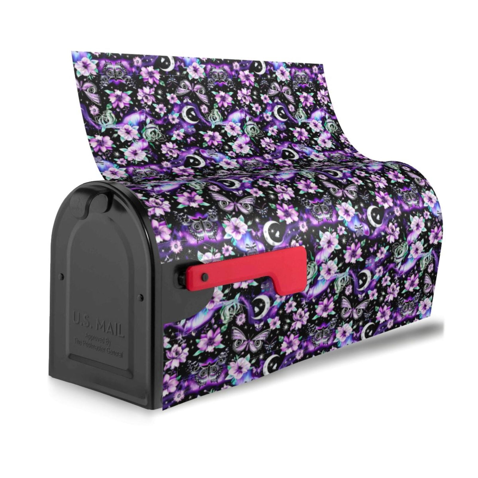 Bingfone Pink purple rainbow flower butterfly Magnetic Mailbox Cover ...