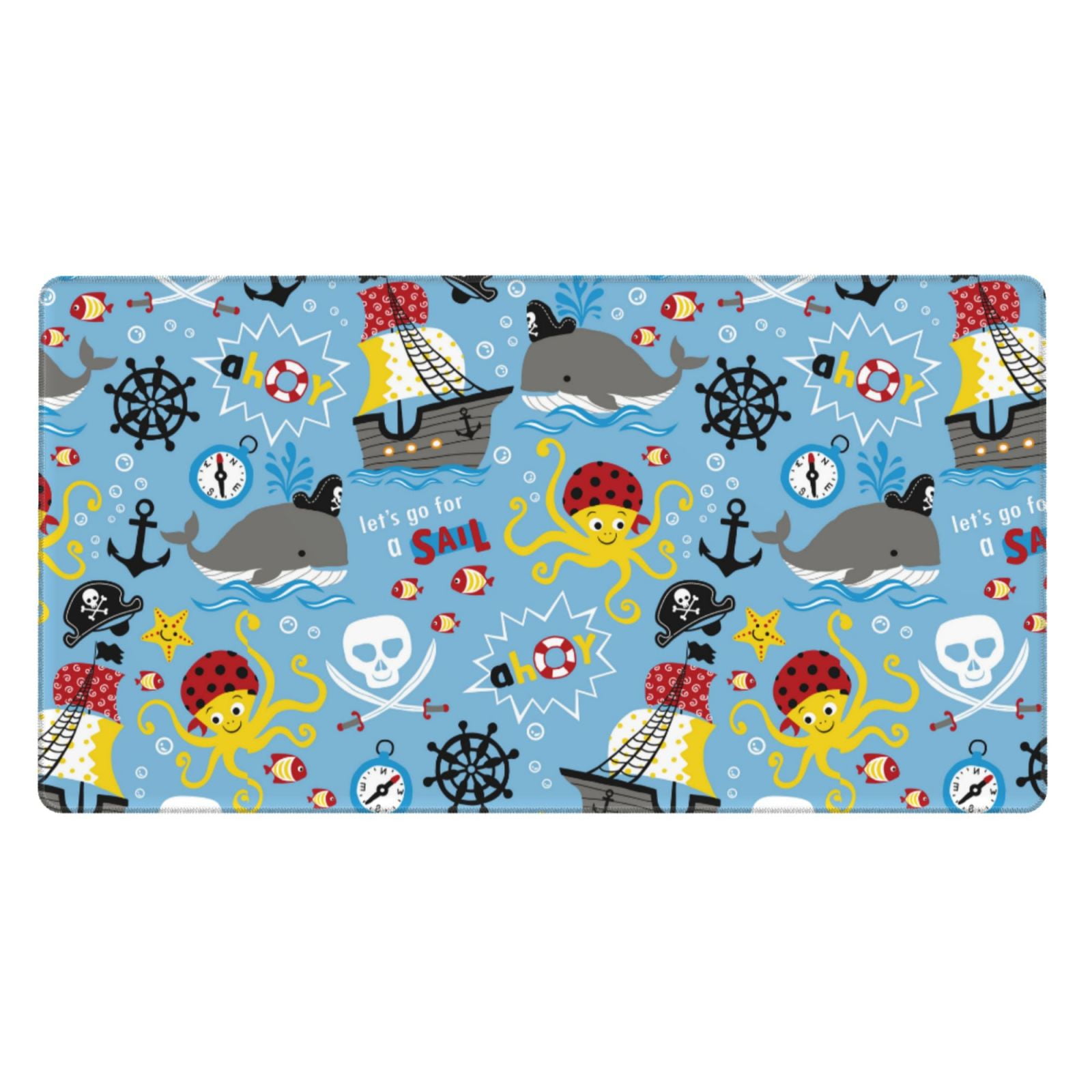 Bingfone Pirate Marine Animals Large Gaming Mouse Pad,Extended Desk ...
