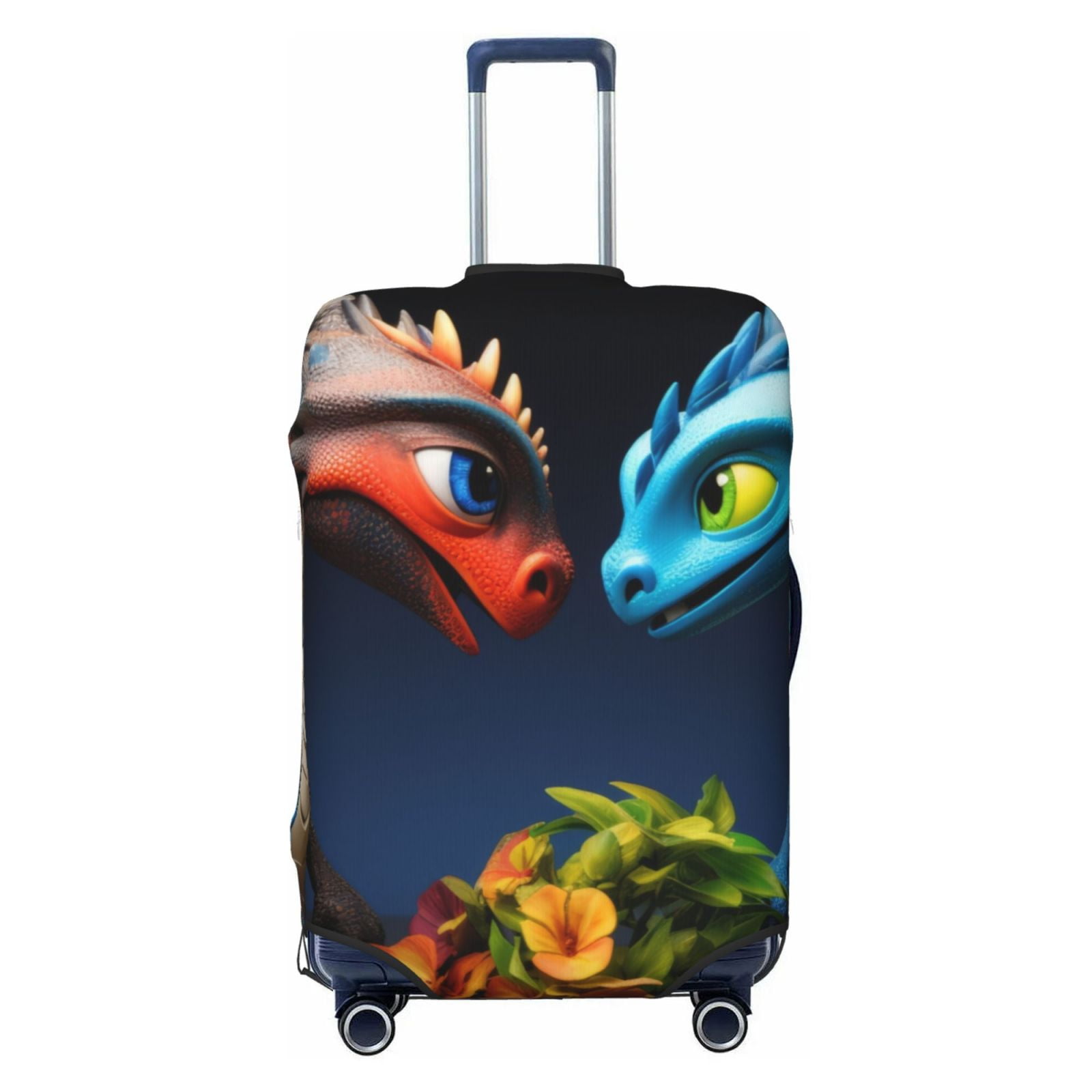 Bingfone Playful Colorful Dragons Flowers Luggage Cover Washable ...