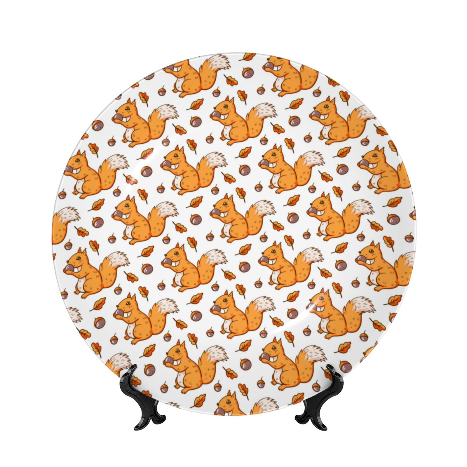 Bingfone Playful Squirrel Autumn Print Bone China Dinner Decorative ...