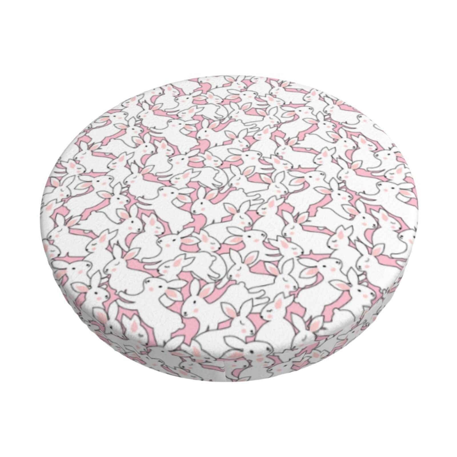 Bingfone Playing Rabbit Padded Round Bar Stool Cover Cushion with ...