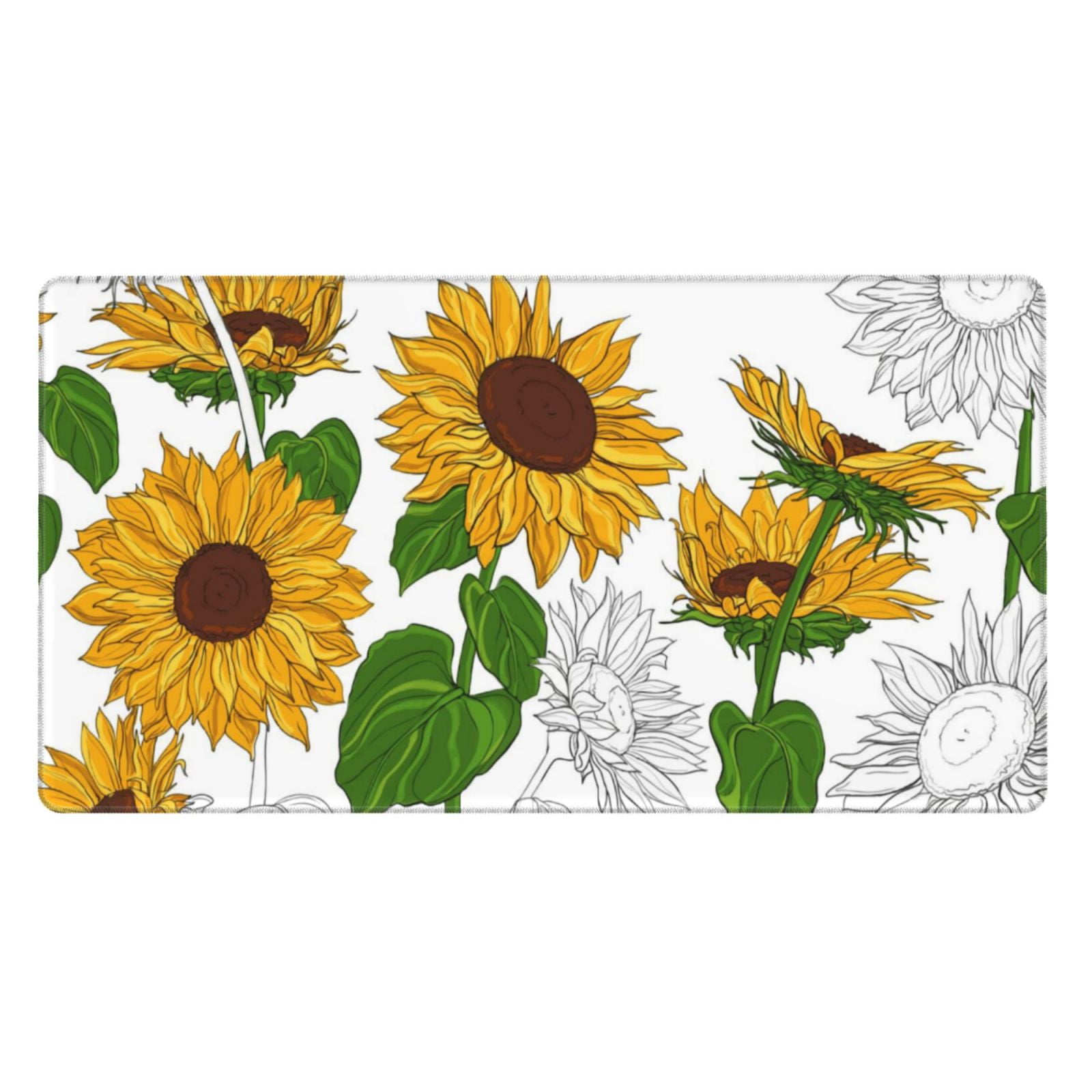 Bingfone Plump Sunflower And Sketch Large Gaming Mouse Pad,Extended ...