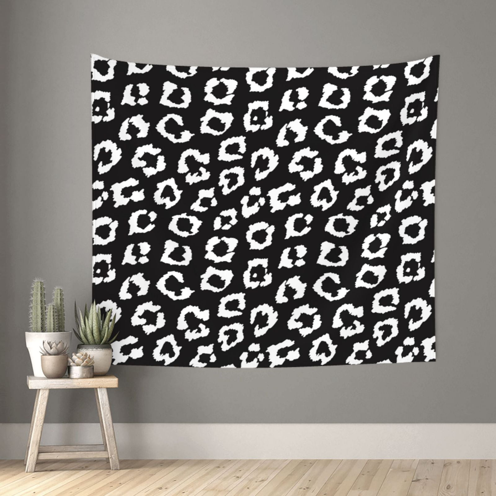 Bingfone Polyester Fabric Tapestry Black Leopard Wall Hanging Tapestry ...