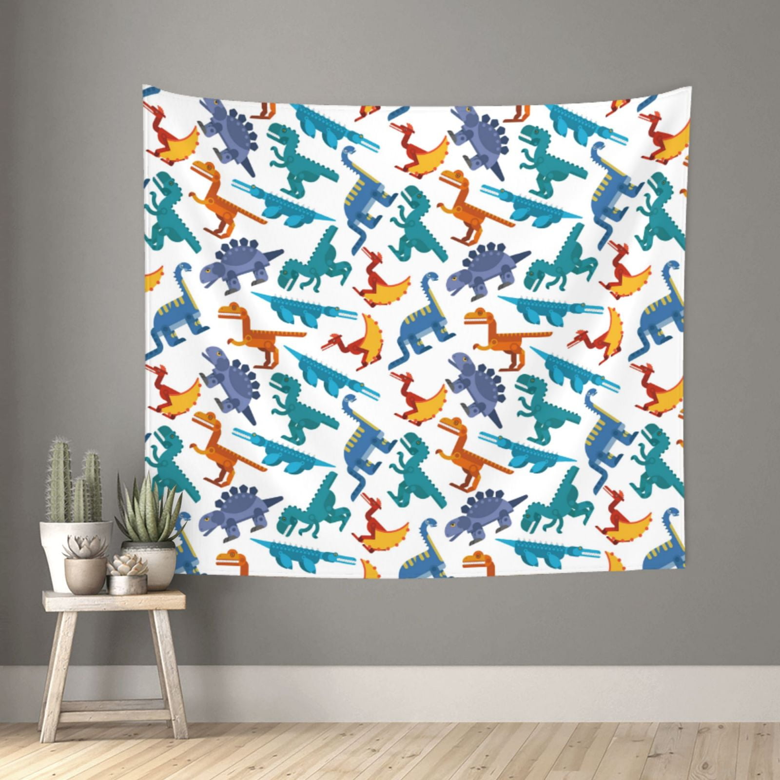 Bingfone Polyester Fabric Tapestry Block Dinosaur Wall Hanging Tapestry ...