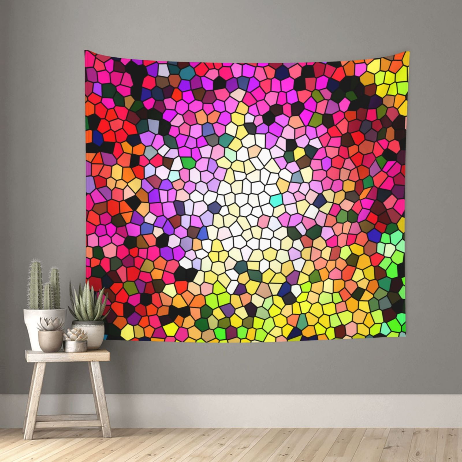 Bingfone Polyester Fabric Tapestry Colorful Tie Dye Stained Glass 3 ...