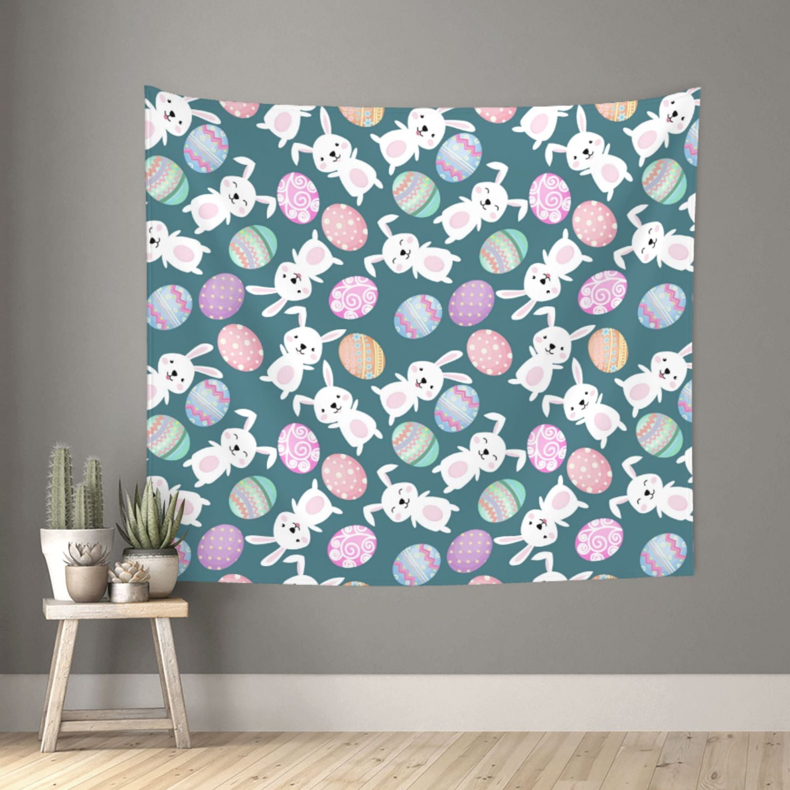 Bingfone Polyester Fabric Tapestry Cute Rabbit Easter Wall Hanging ...