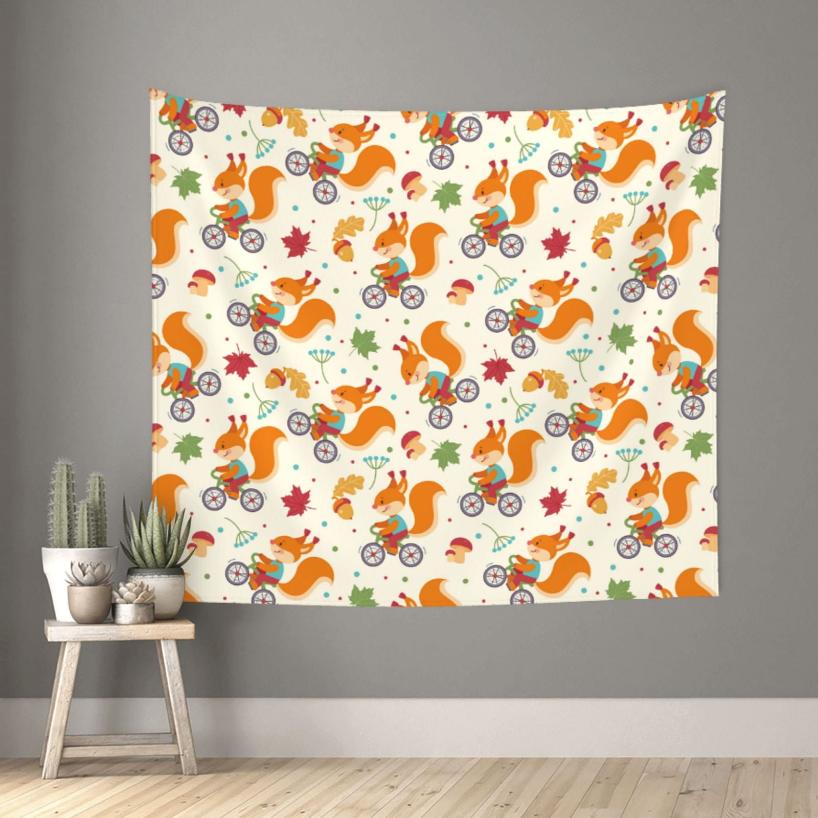 Bingfone Polyester Fabric Tapestry Forest Squirrel Wall Hanging ...