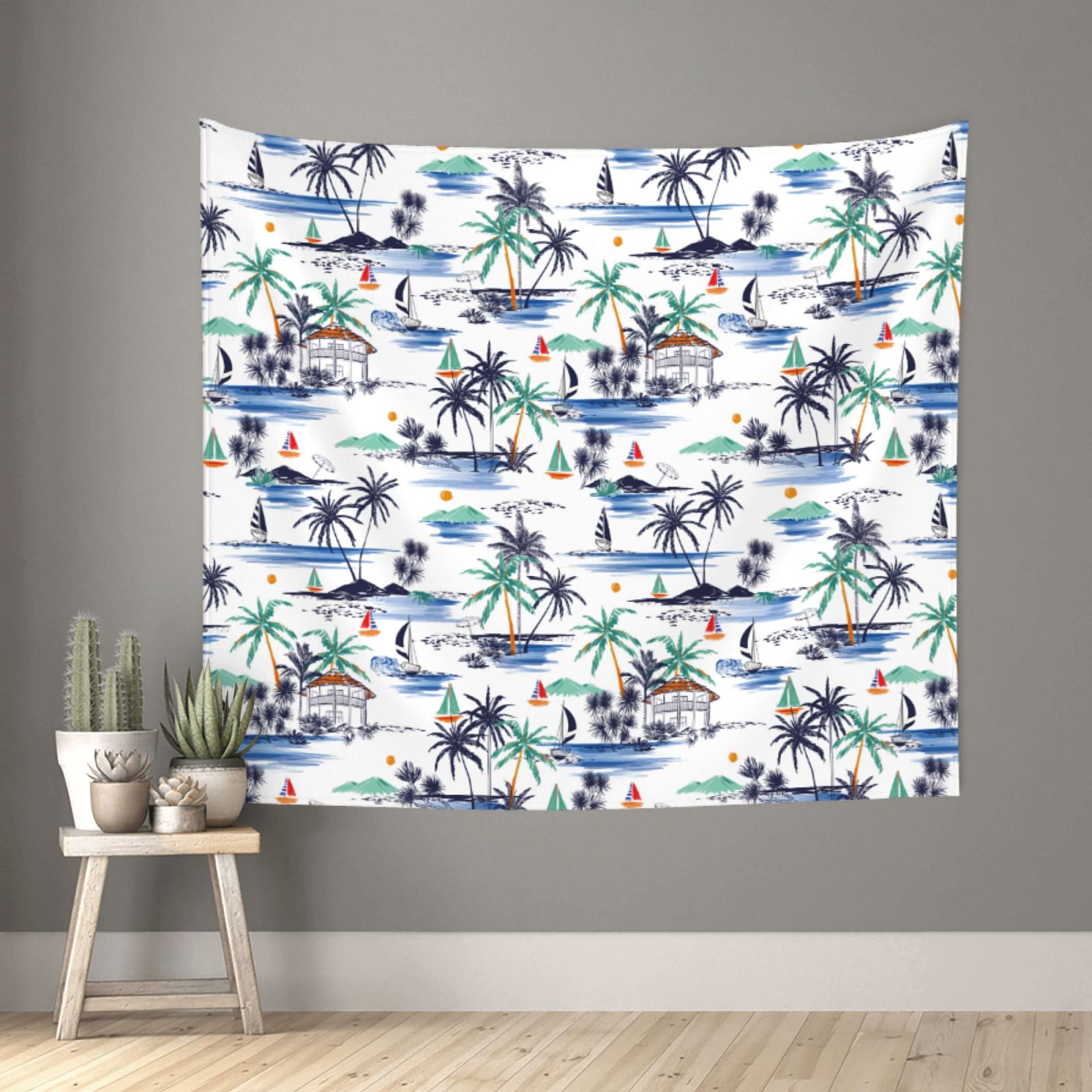 Bingfone Polyester Fabric Tapestry Hawaii Palms Wall Hanging Tapestry ...