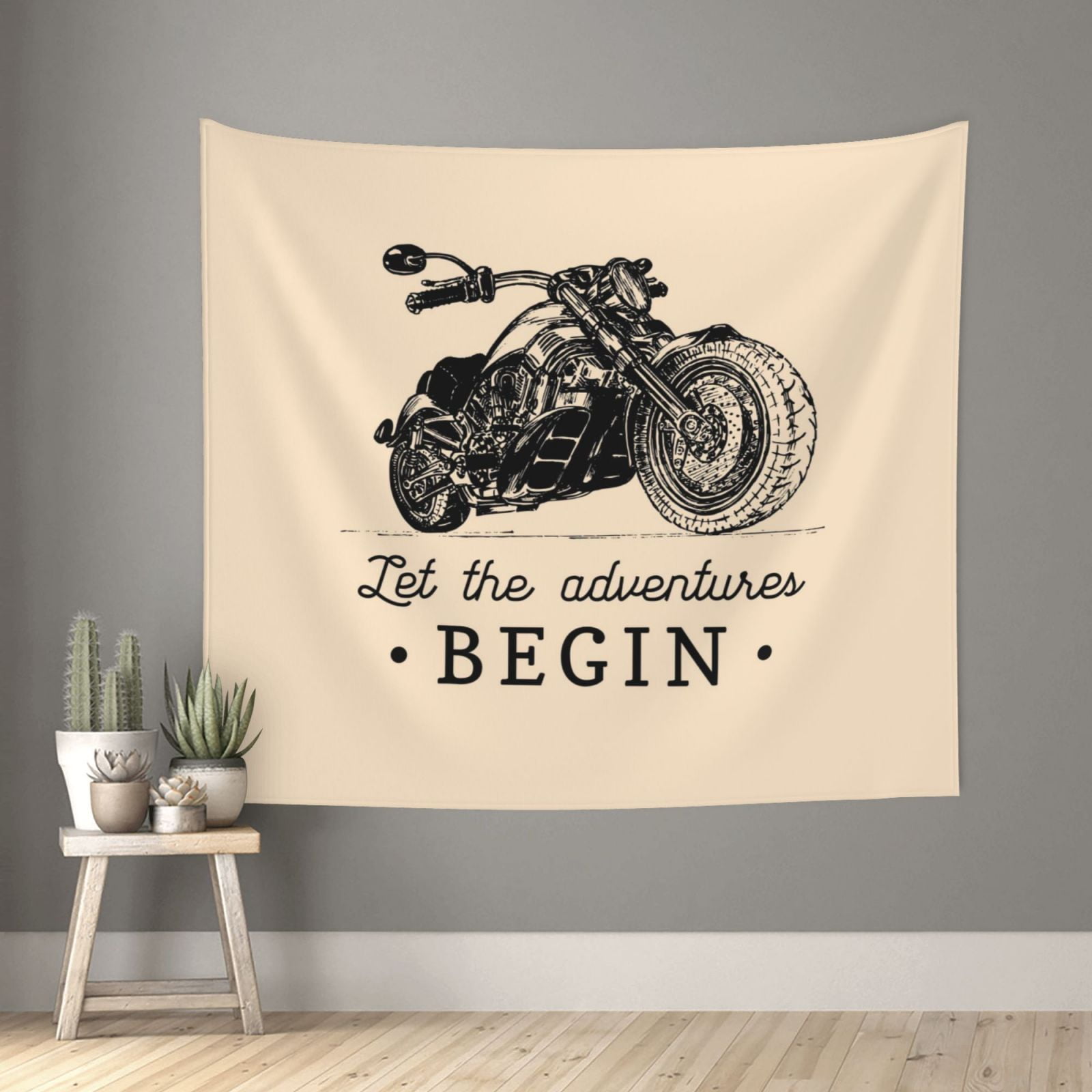Bingfone Polyester Fabric Tapestry Let The Adventure Begin Wall Hanging ...