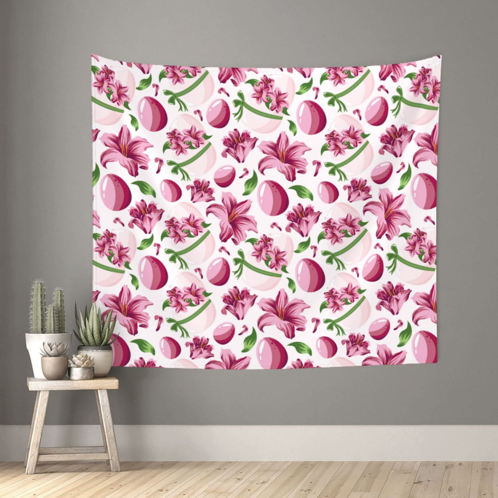 Bingfone Polyester Fabric Tapestry Lilies Flowers Wall Hanging Tapestry ...