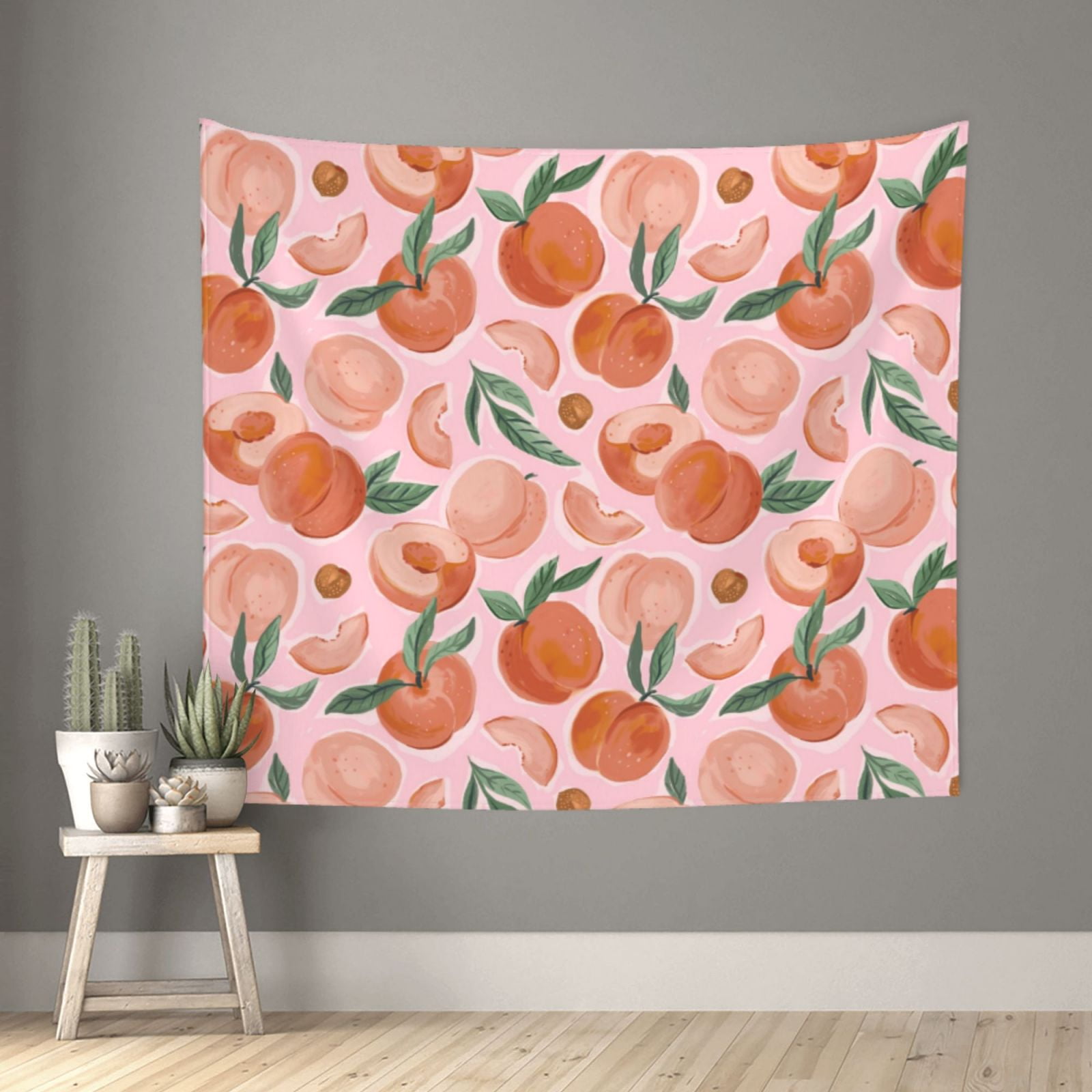 Bingfone Polyester Fabric Tapestry Painting Peach Wall Hanging Tapestry ...
