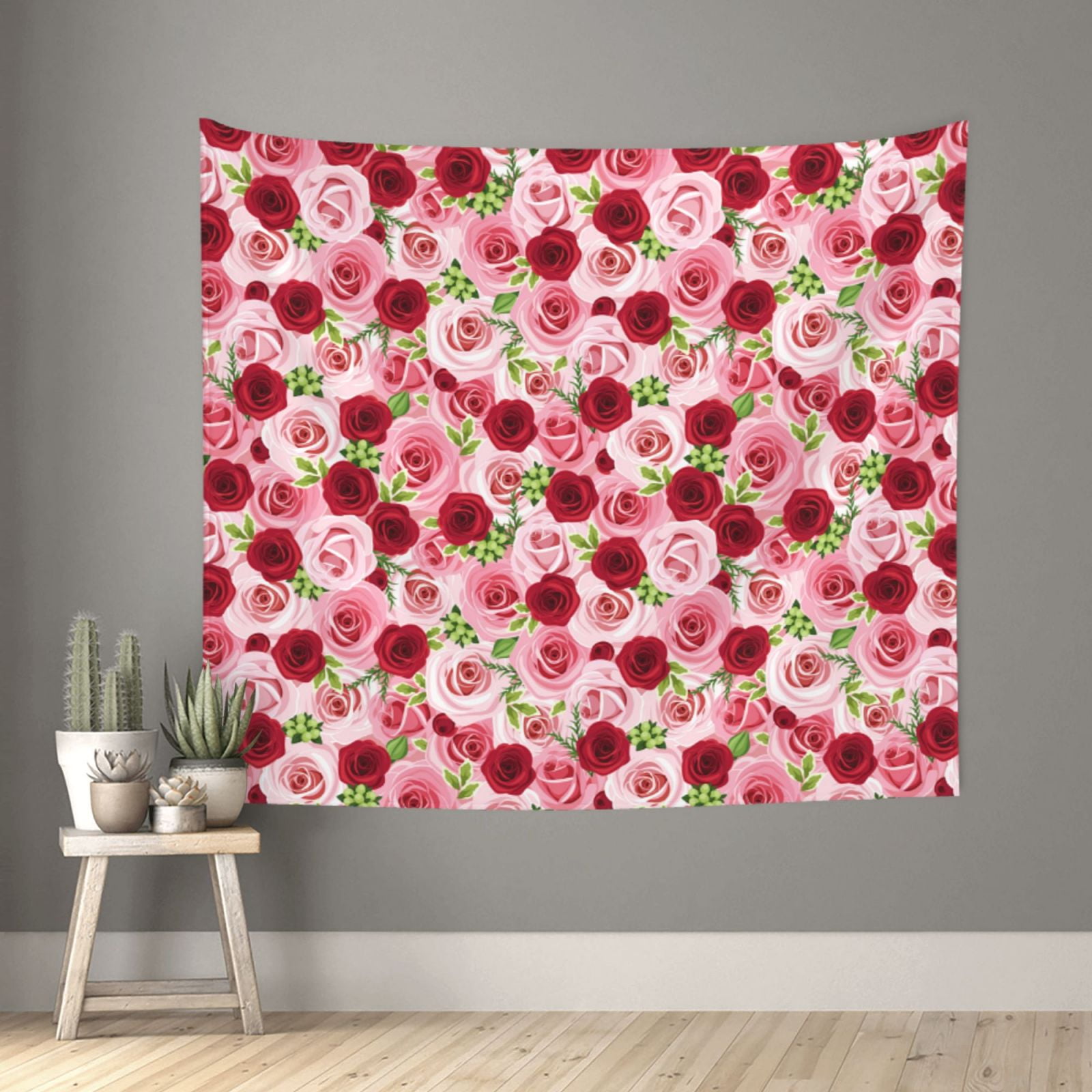 Bingfone Polyester Fabric Tapestry Rose Flowers Wall Hanging Tapestry,Daily Decorative Tapestry ...