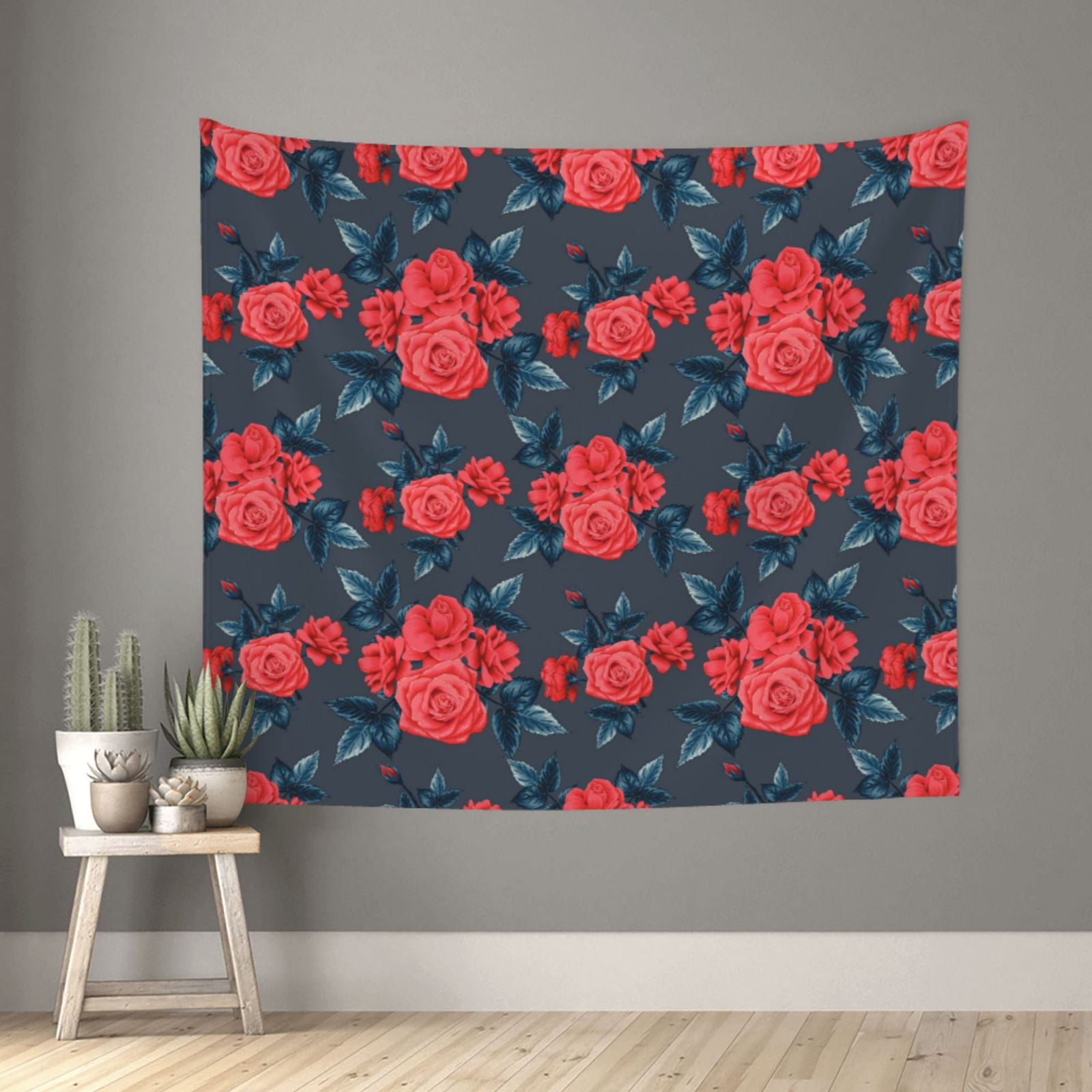 Bingfone Polyester Fabric Tapestry Rose Flowers Wall Hanging Tapestry ...