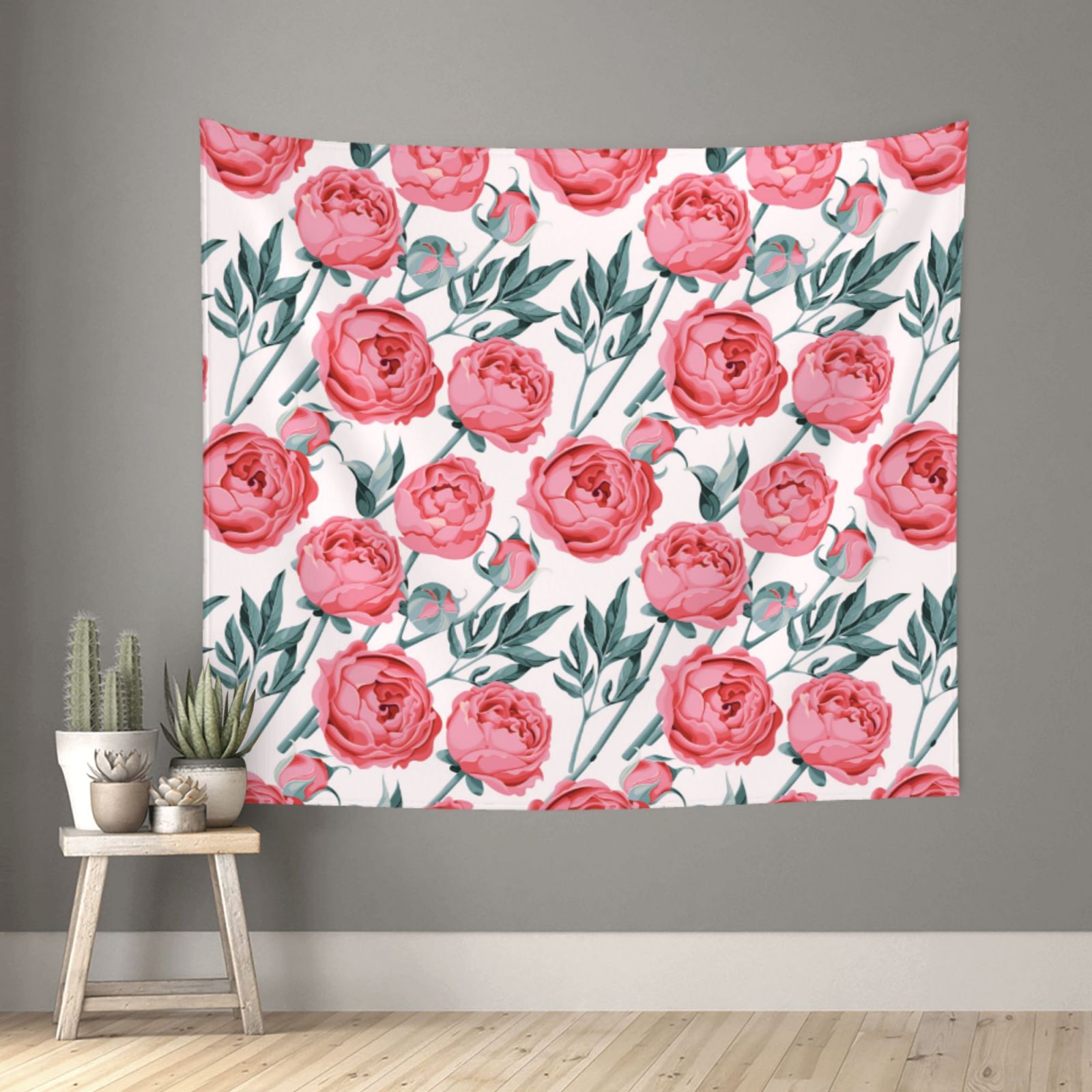 Bingfone Polyester Fabric Tapestry Rose Flowers Wall Hanging Tapestry,Daily Decorative Tapestry ...
