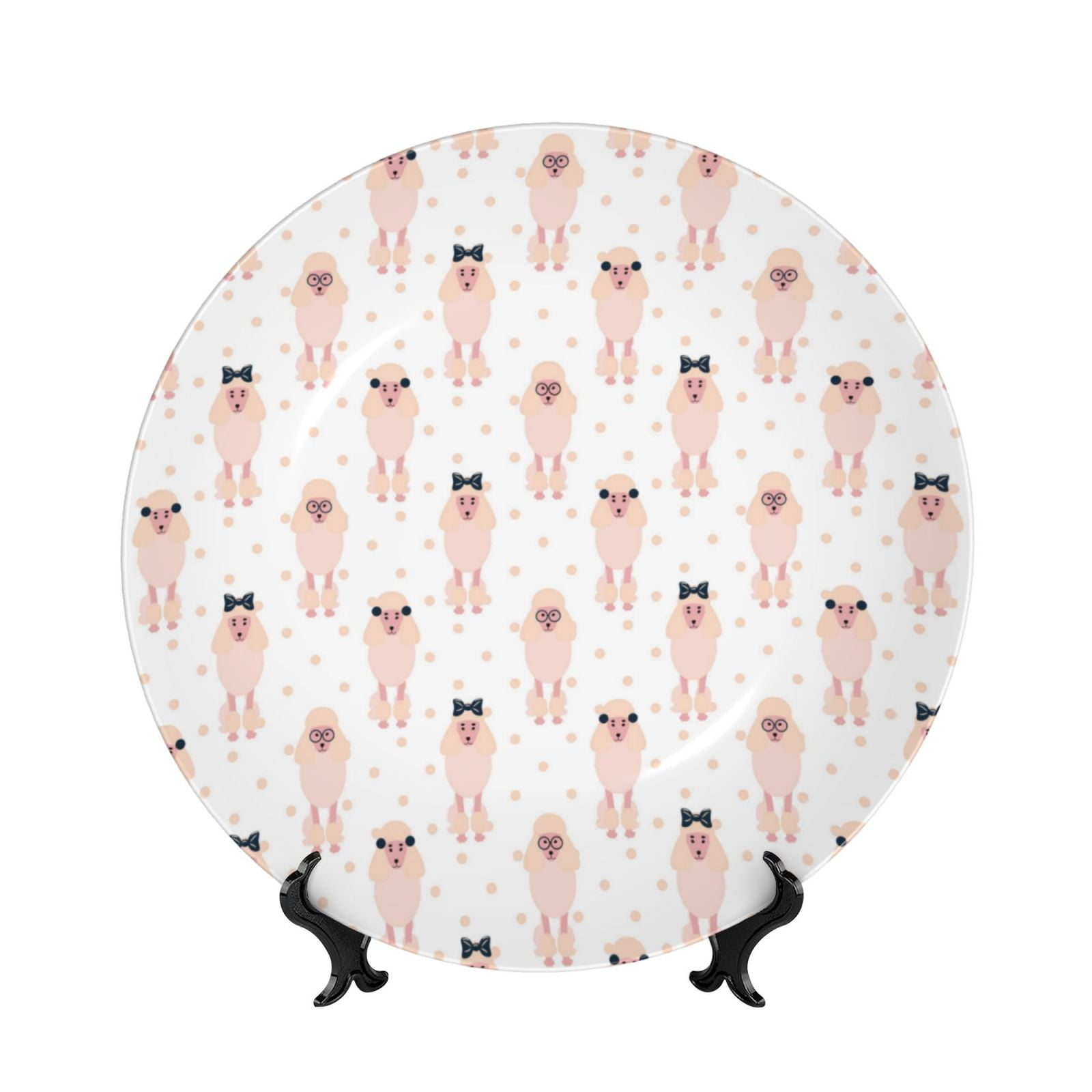 Bingfone Poodle Dog Print Bone China Dinner Decorative Plates,Handmade ...