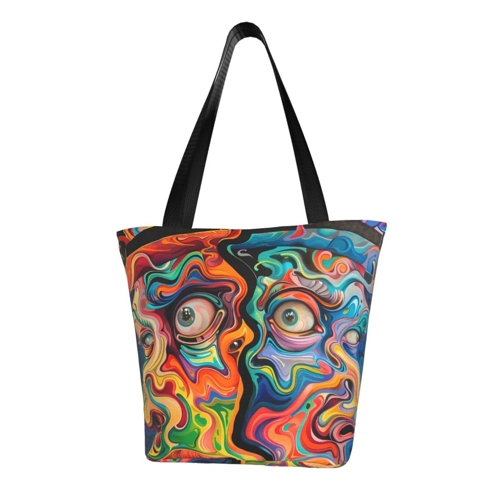 Bingfone Psychedelic Faces Colorful Women Shoulder Tote Bags Casual Bag ...