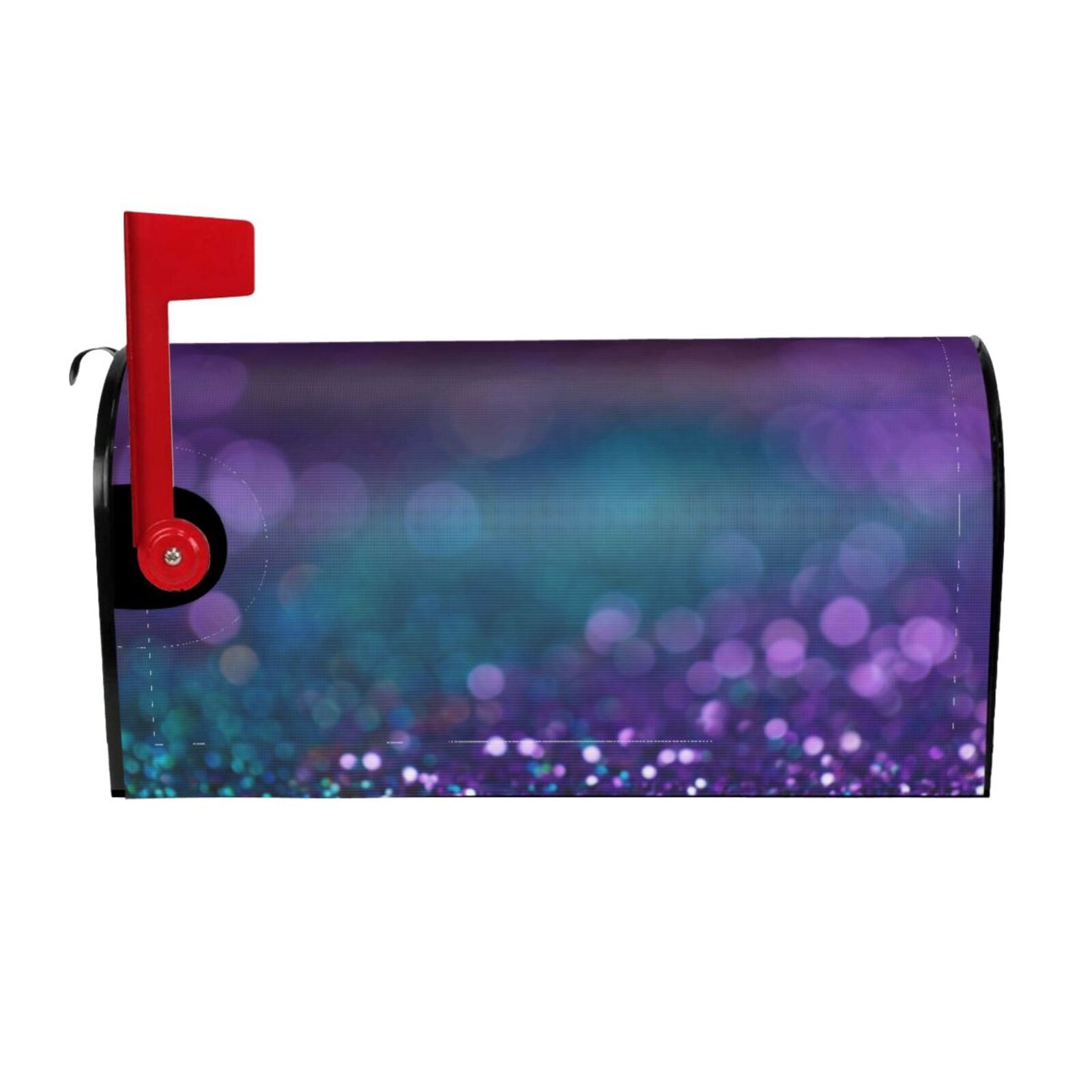 Bingfone Purple And Green Glitter Magnetic Mailbox Cover Standard Size ...