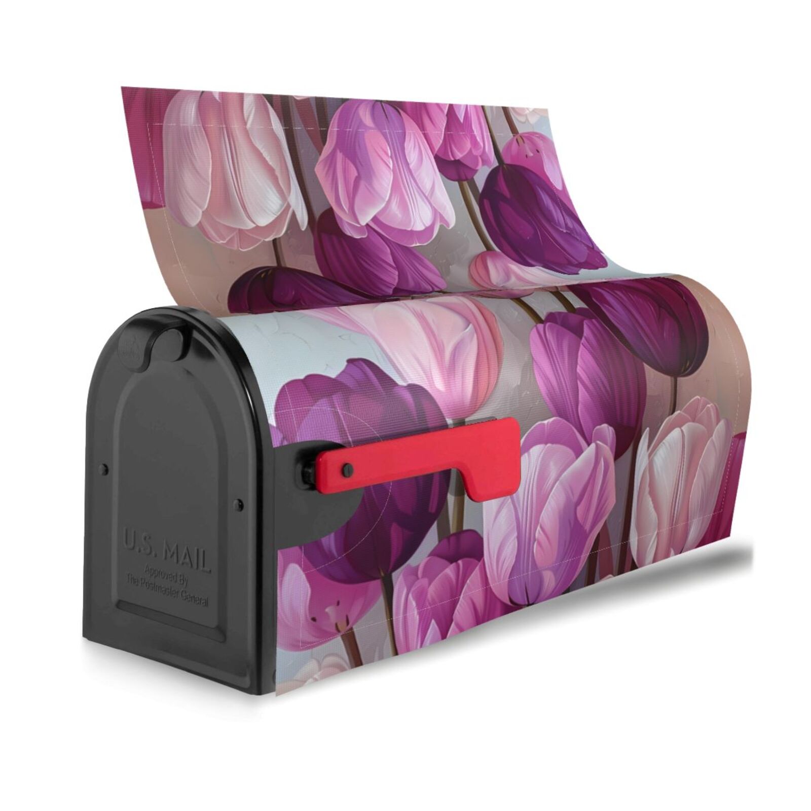 Bingfone Purple And Pink Tulip Bouquet Magnetic Mailbox Cover Standard ...