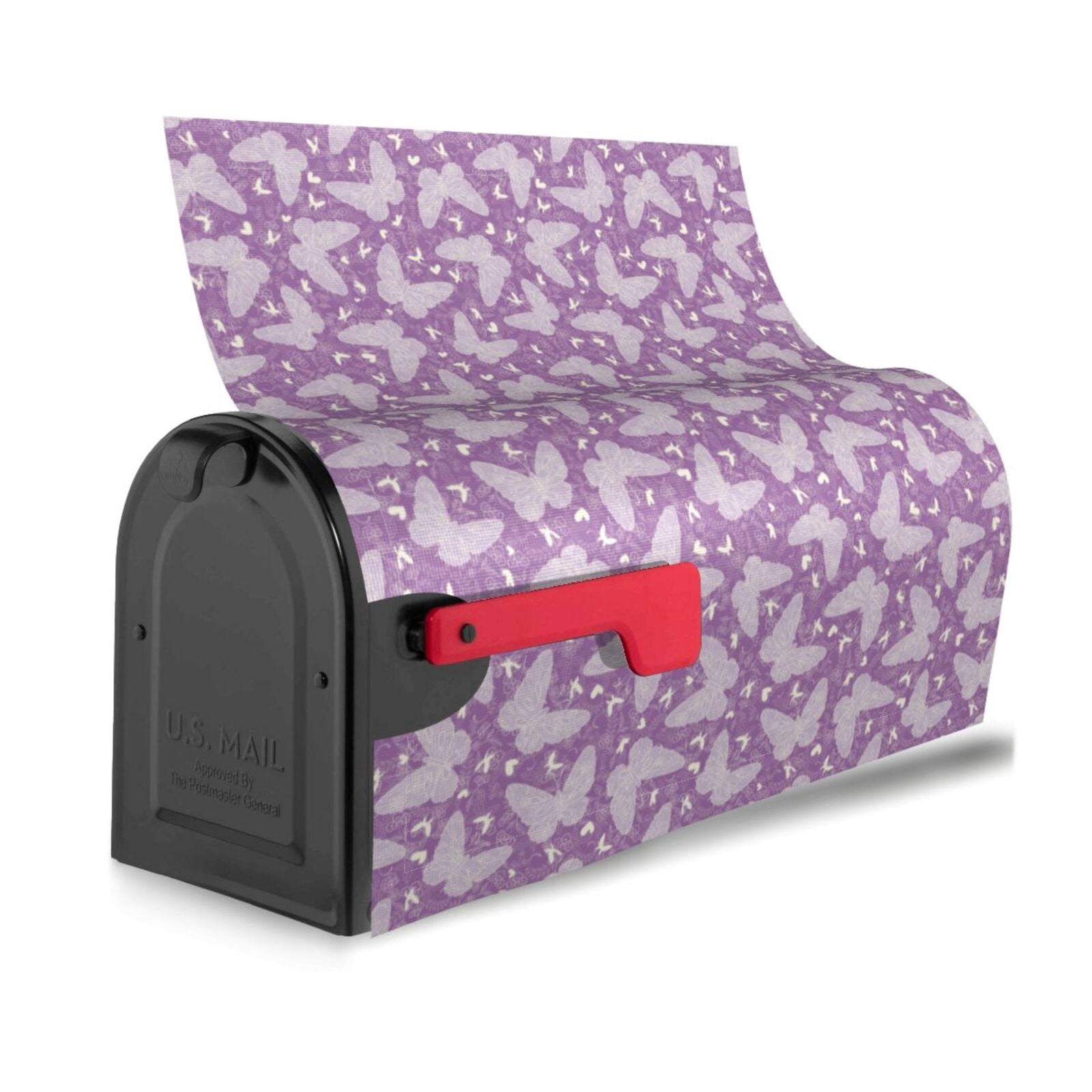 Bingfone Purple Butterflies Floral Magnetic Mailbox Cover Standard Size ...