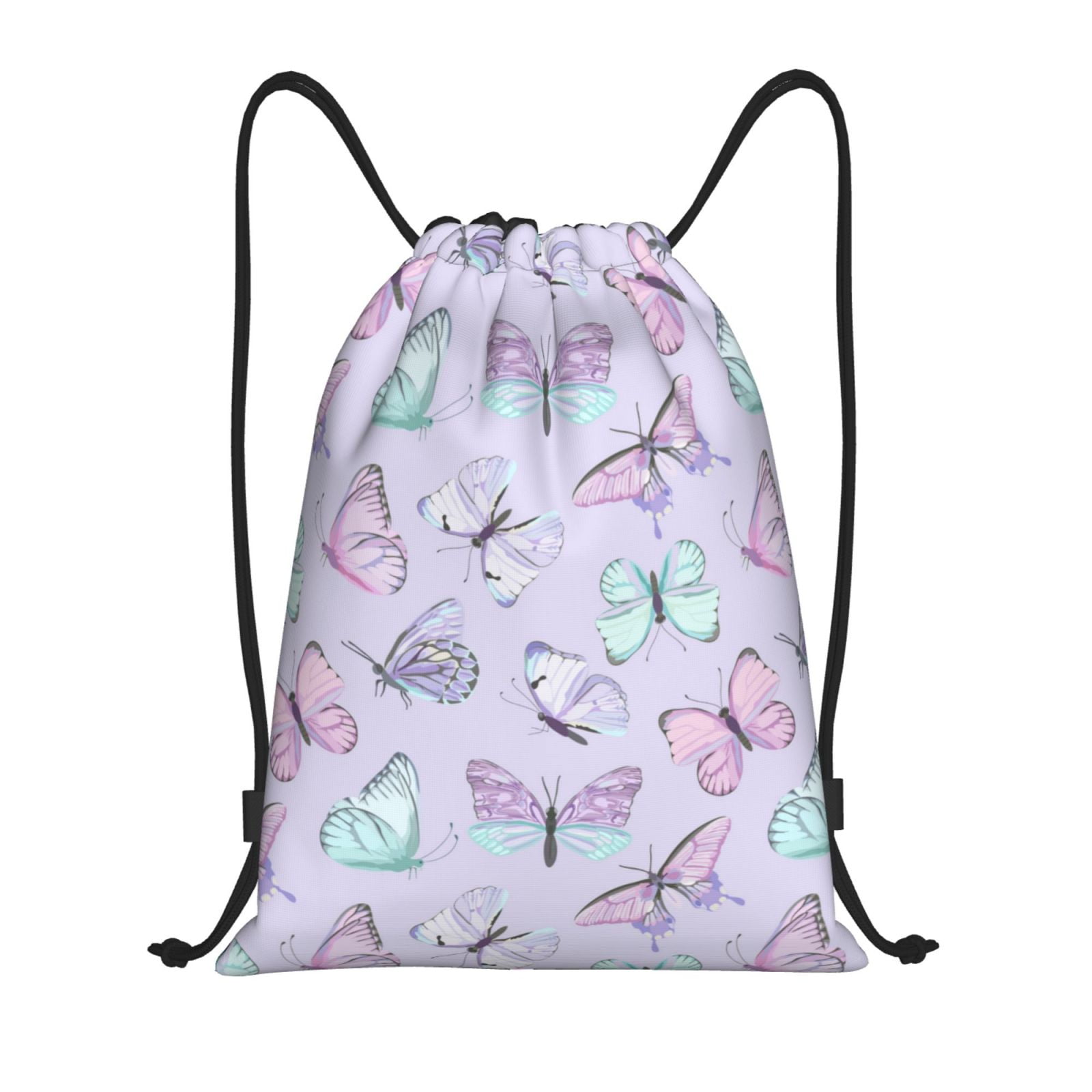 Bingfone Purple Butterfly Drawstrings Backpacks Bags For Men Women Gym ...