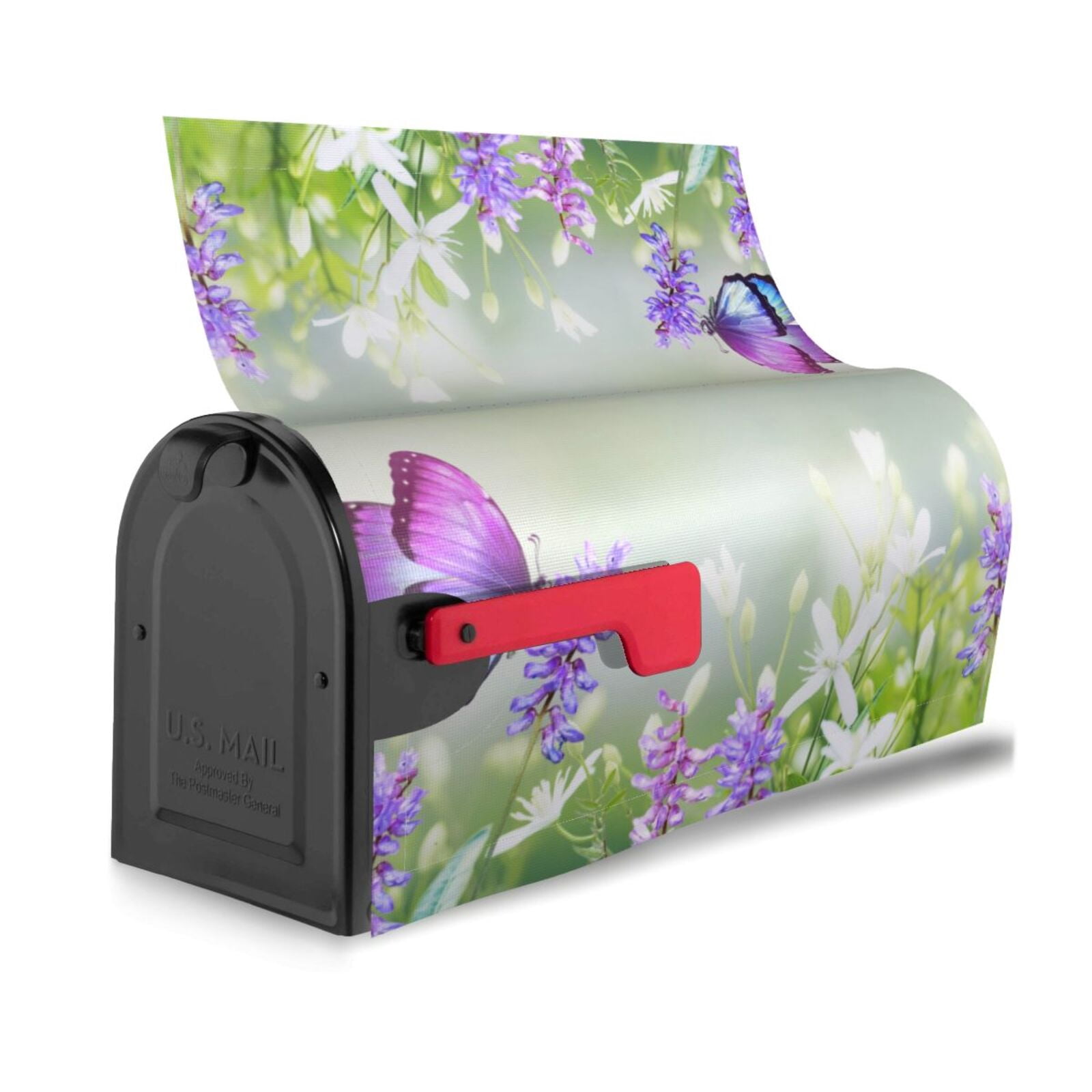 Bingfone Purple Butterfly On Wild Magnetic Mailbox Cover Standard Size ...