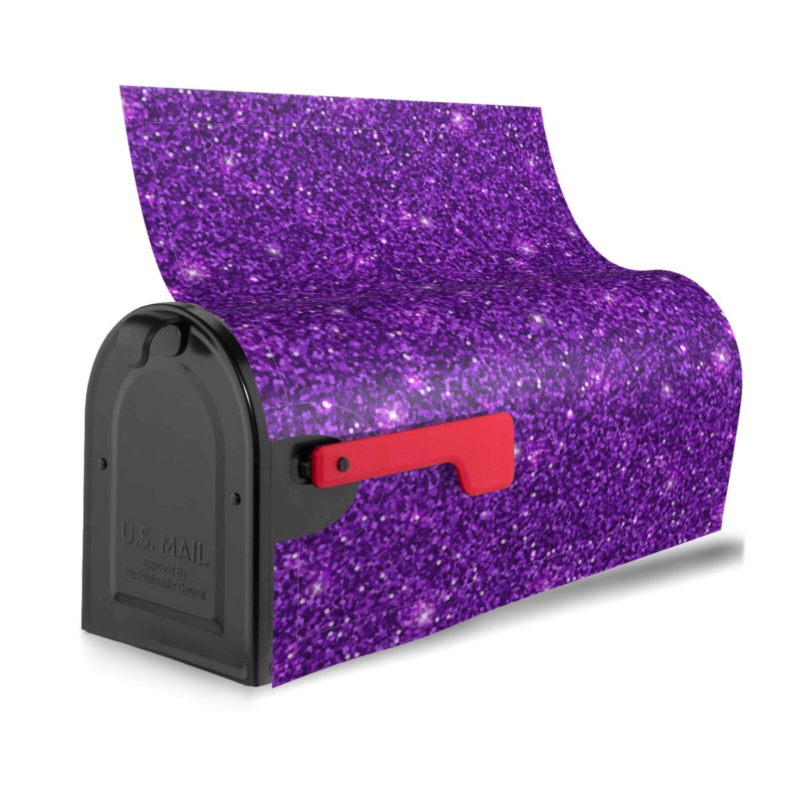 Bingfone Purple Glitter Magnetic Mailbox Cover Standard Size for Garden ...