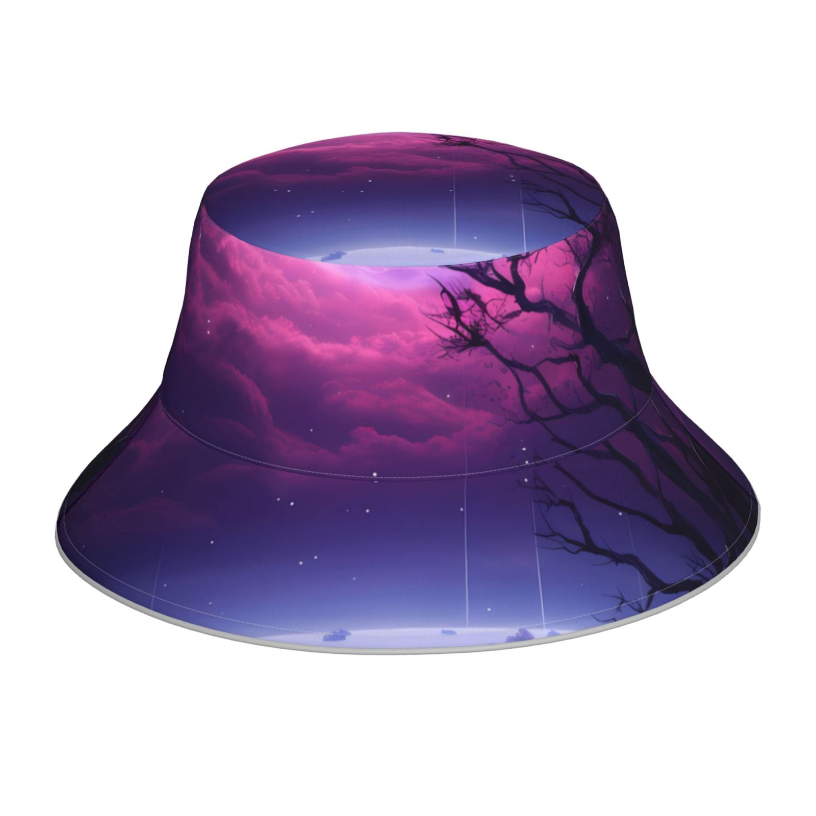 Bingfone Purple Moon Tree Night Sky Bucket Hat for Men Women,Packable ...