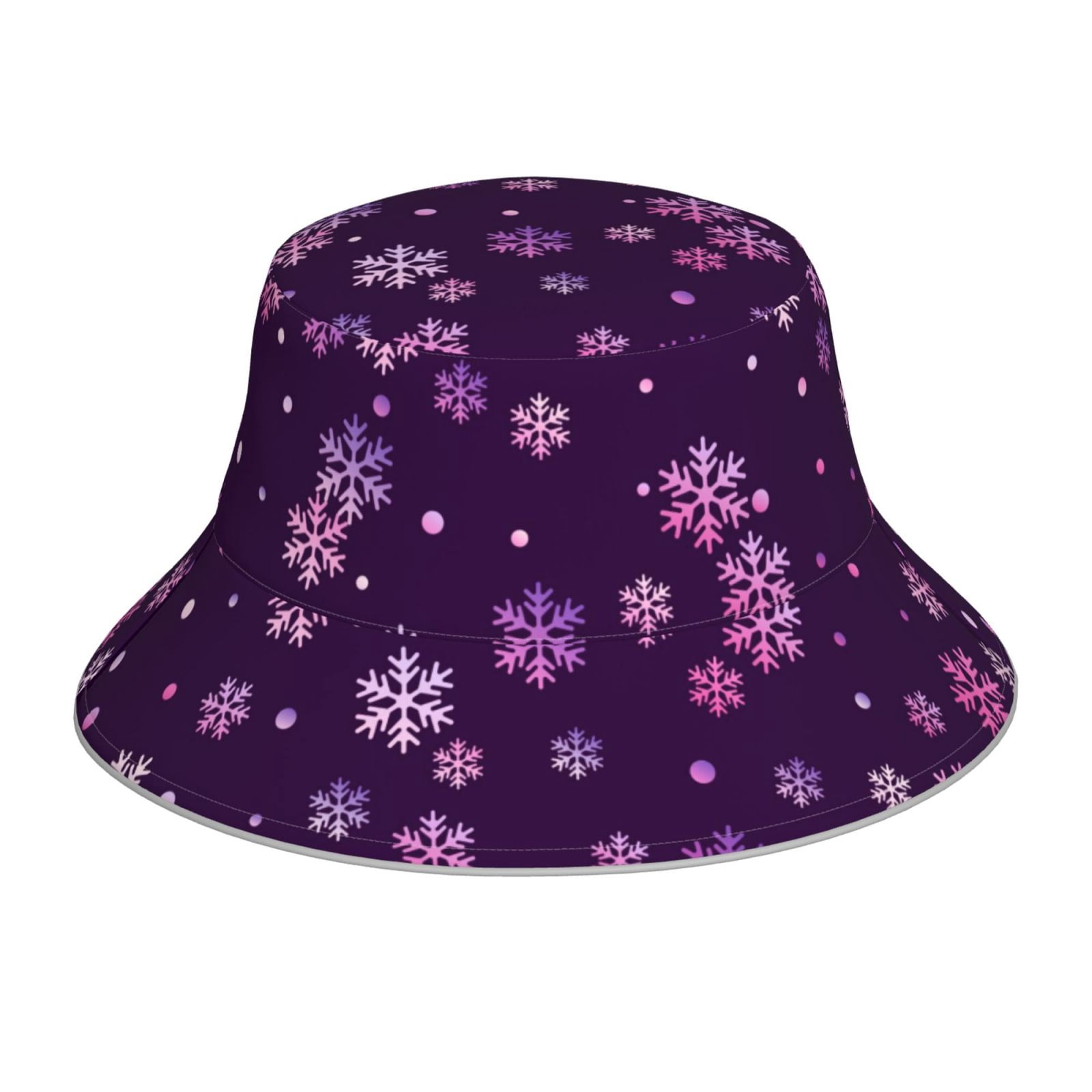Bingfone Purple Snow Flakes Bucket Hat for Men Women,Packable ...