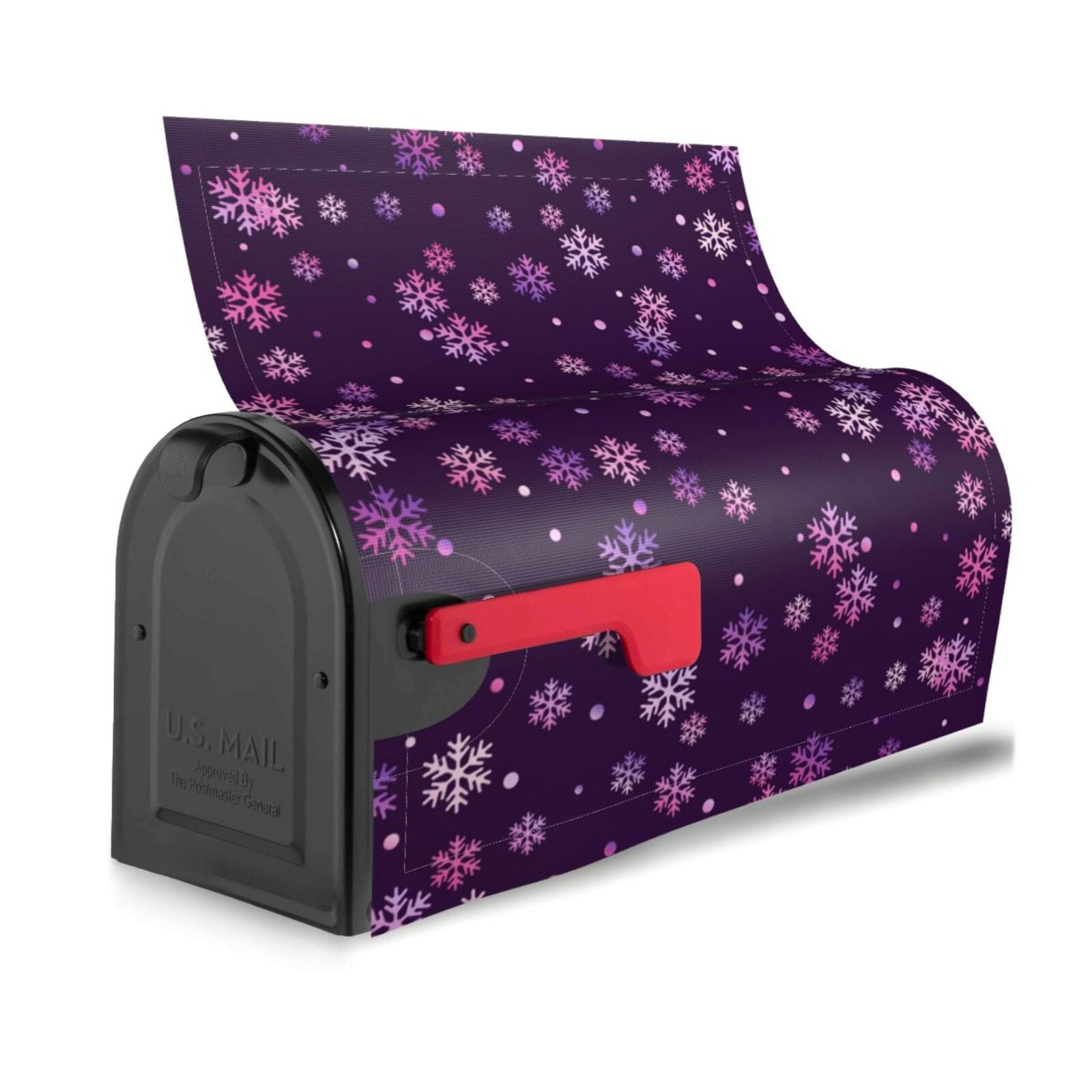 Bingfone Purple Snow Flakes Magnetic Mailbox Cover Standard Size for ...