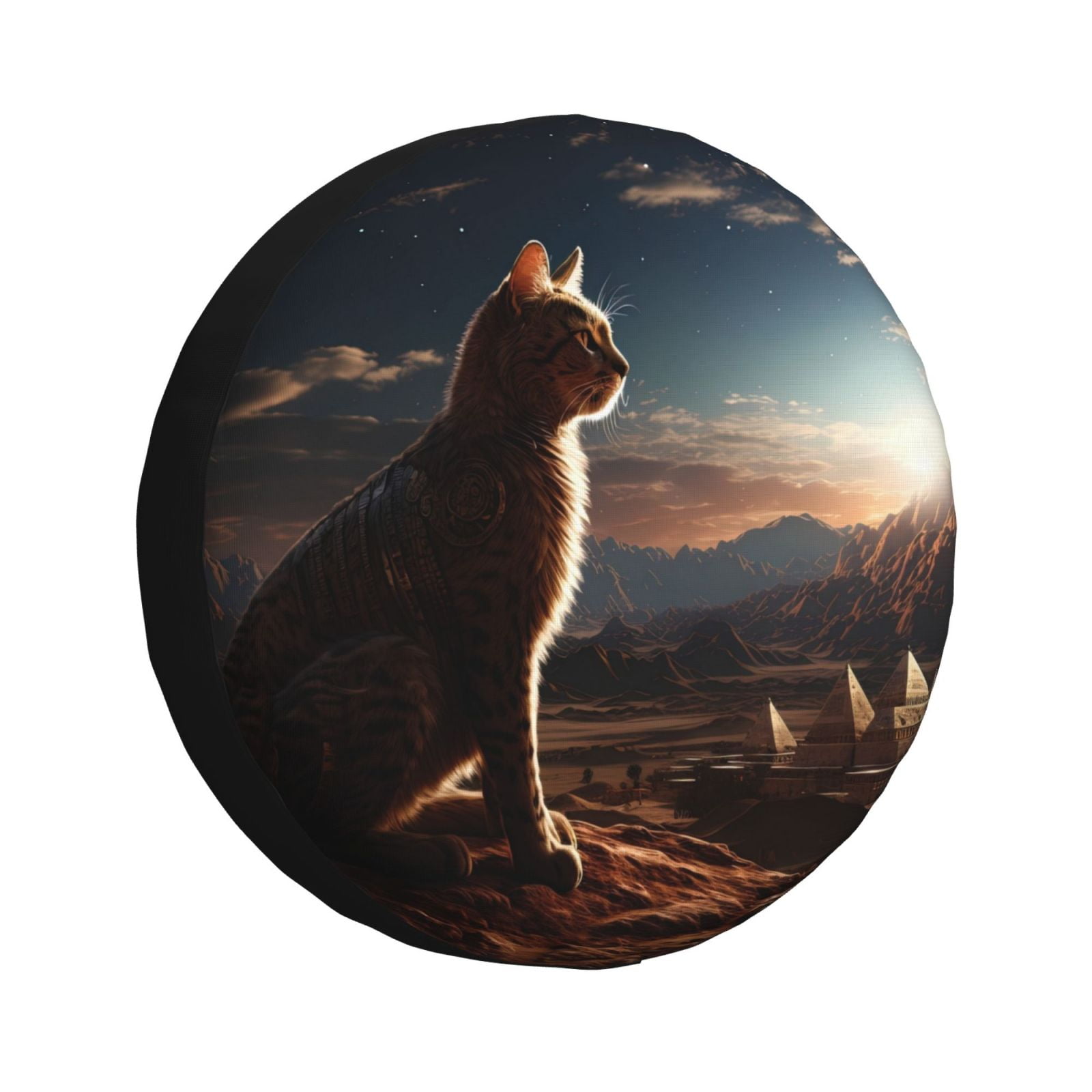 Bingfone Pyramid Desert Cat Spare Tire Cover Weatherproof Universal ...