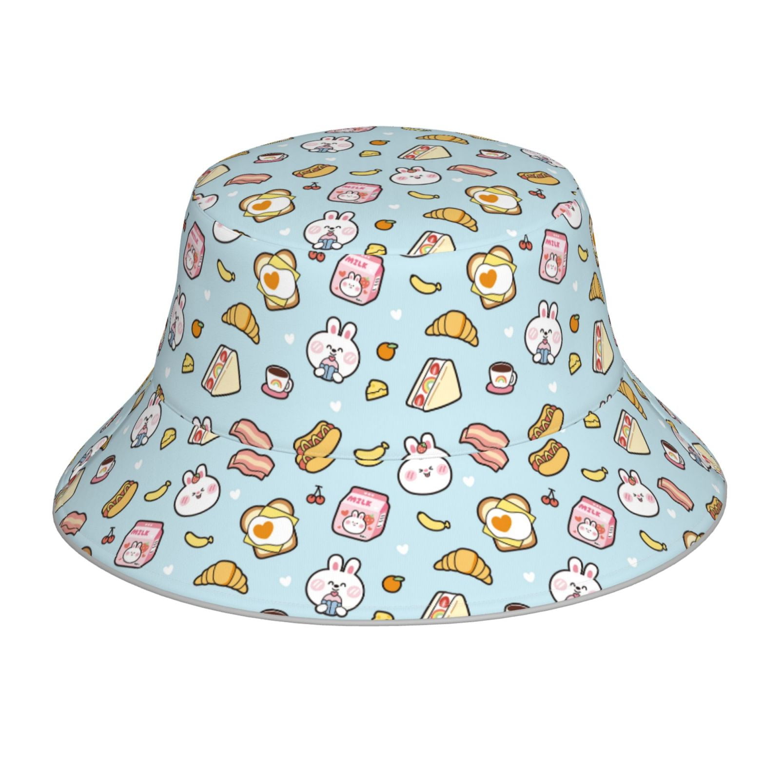 Bingfone Rabbit Burger Coffee Bucket Hat for Men Women,Packable ...