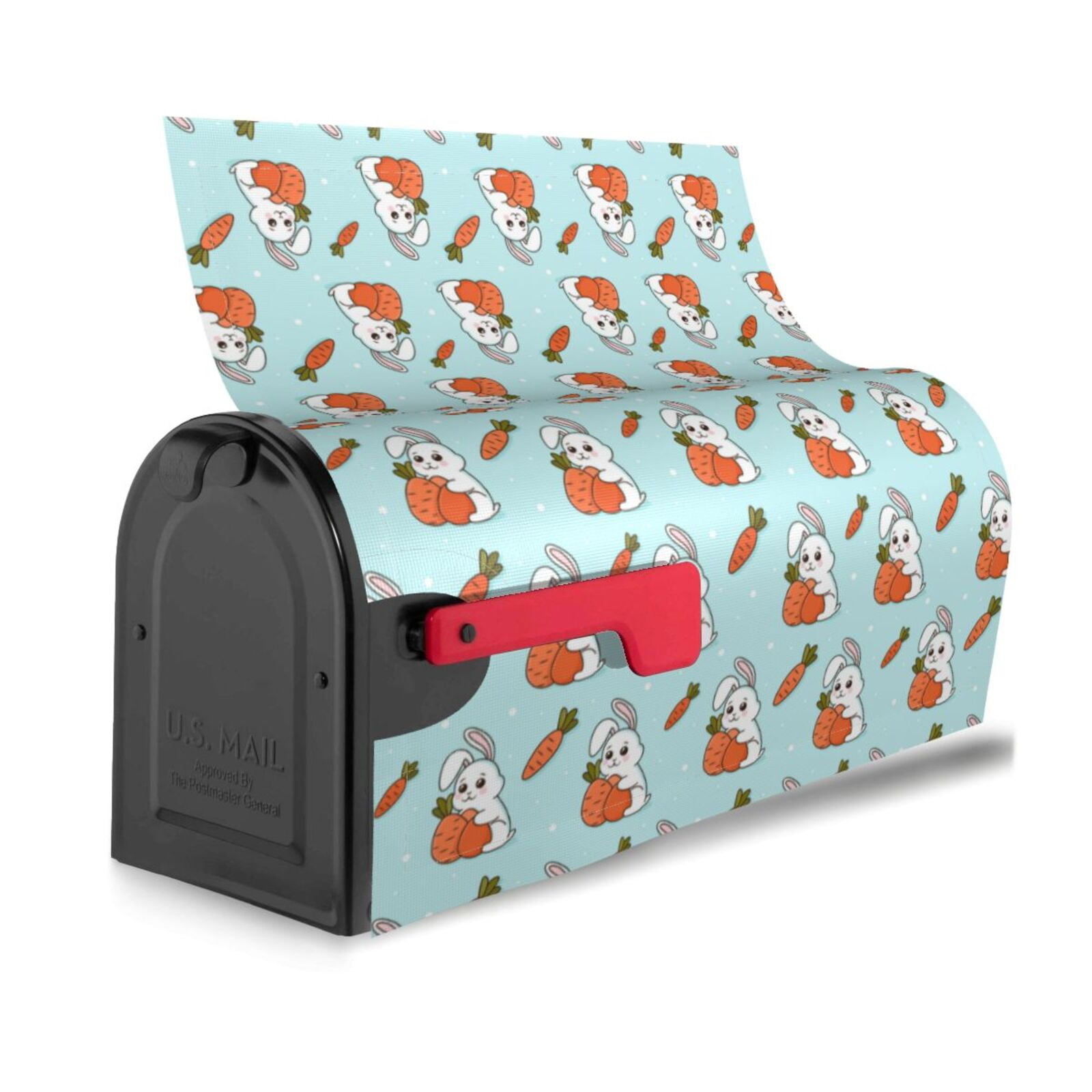 Bingfone Rabbit Is Eating Carrots Magnetic Mailbox Cover Standard Size ...